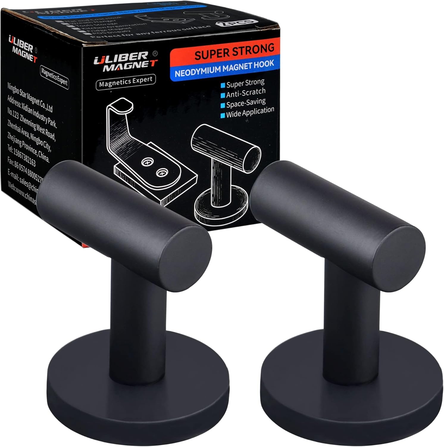 ULIBERMAGNET Magnetic Hooks,2Pack Magnetic Coat Hooks for Hanging,Non ...