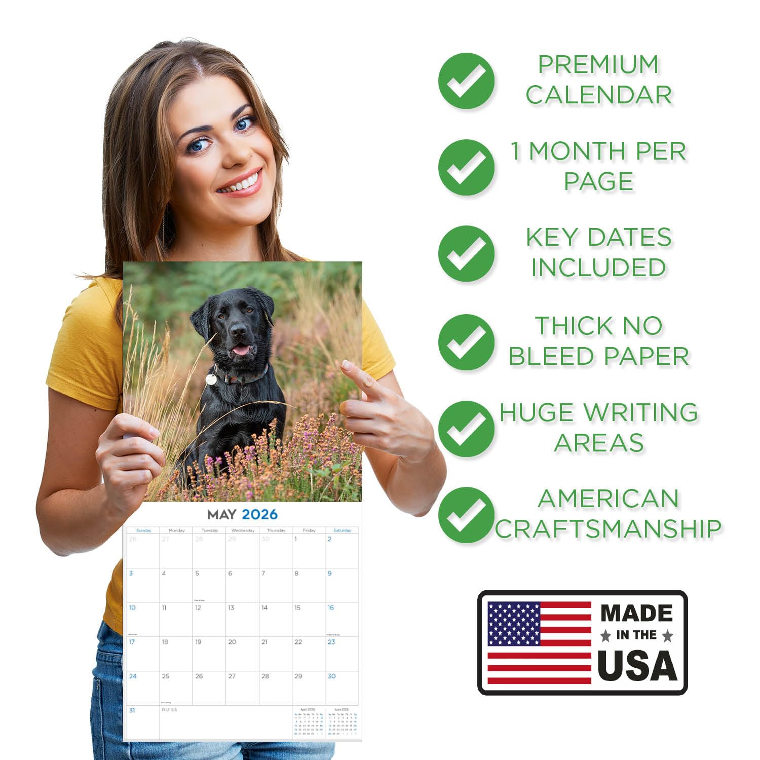 Snapklik.com : 2026 Black Labrador Calendar - Dog Breed Wall Calendar ...