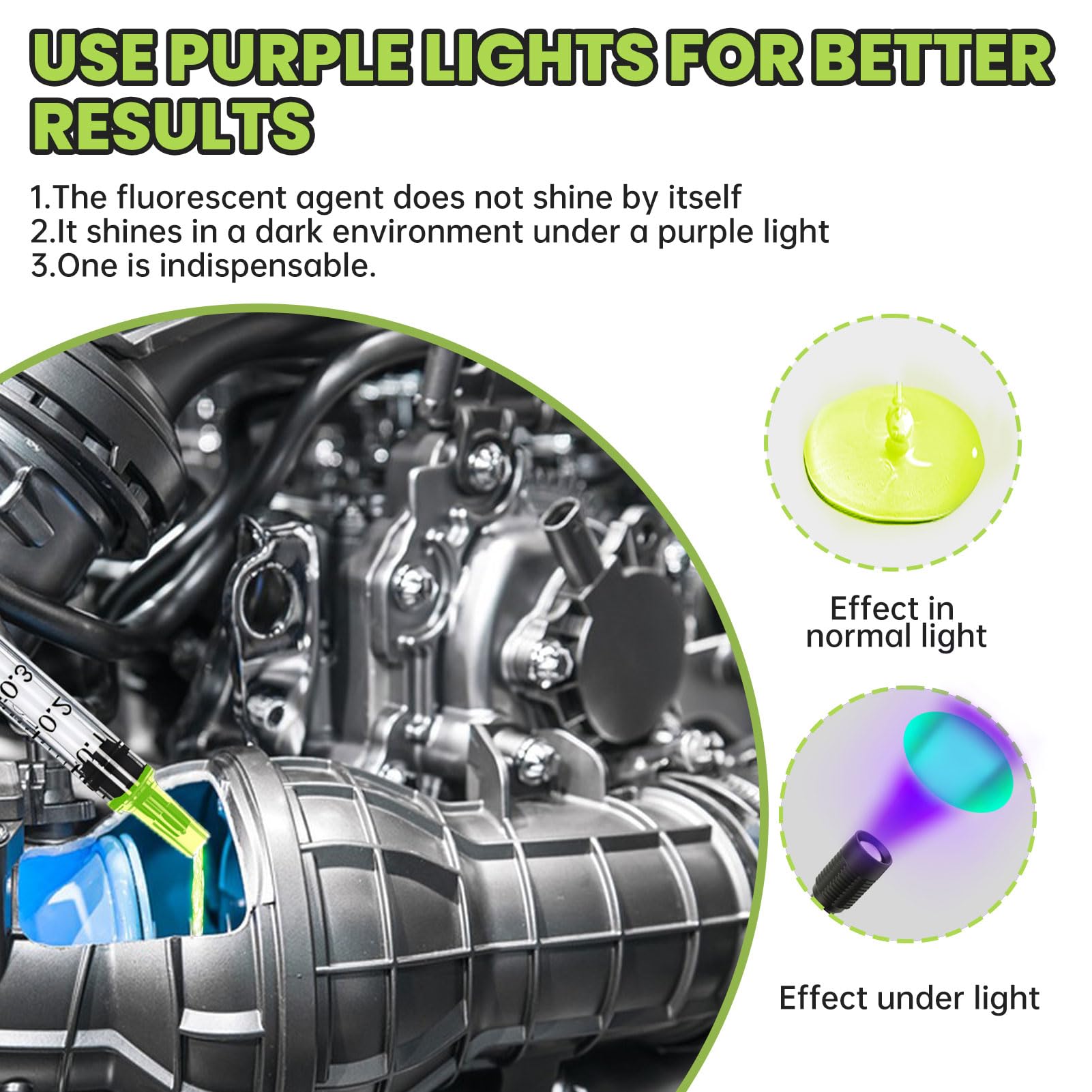 Snapklik.com : Ganbaro Automotive Leak Detection Dye 4 Oz Engine Oil ...