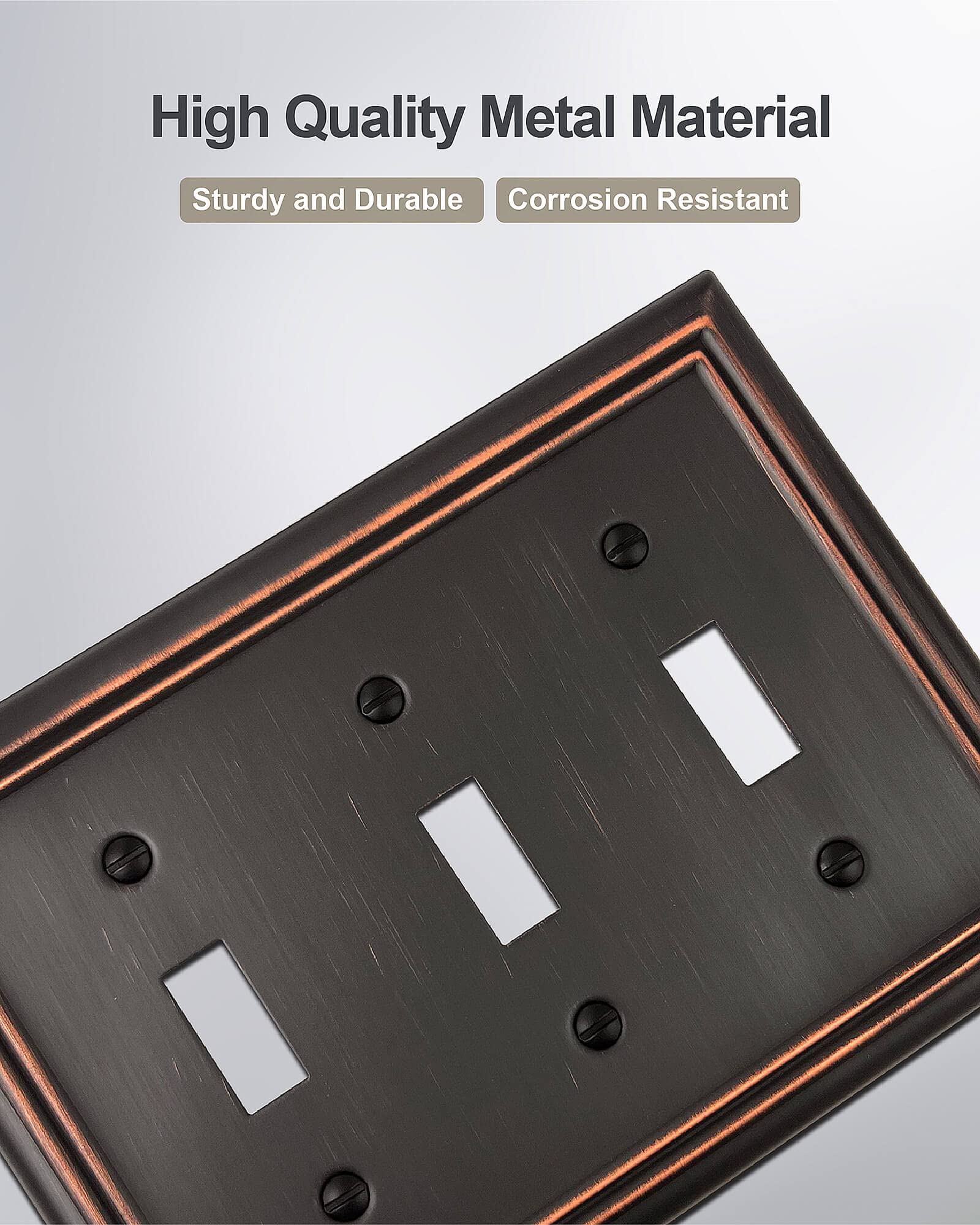 Snapklik.com : Triple Toggle Wall Plate, Decorative Aged Bronze Light ...