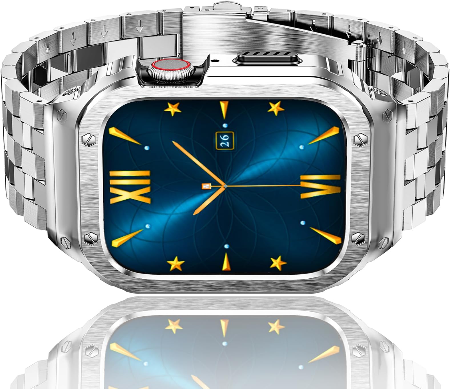 Amazon.com: SUPLINK Stainless Steel Case and Band Compatible with Apple ...