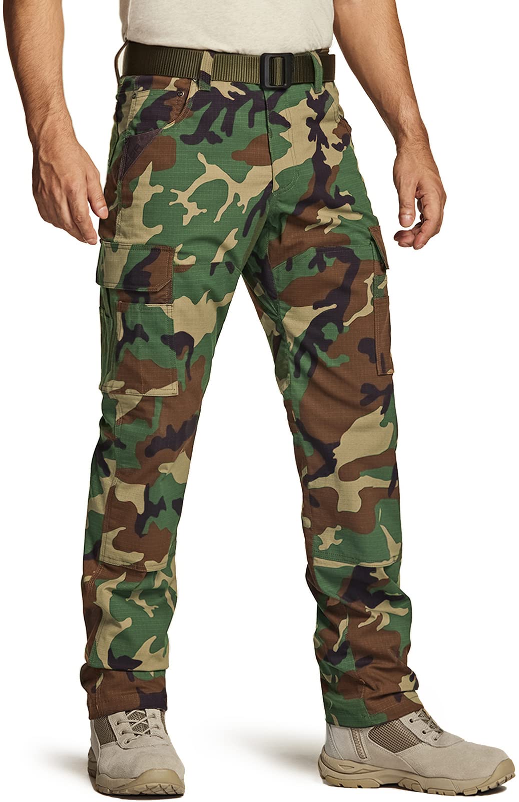 Snapklik.com : Mens Flex Ripstop Work Pants, Water Resistant Tactical ...