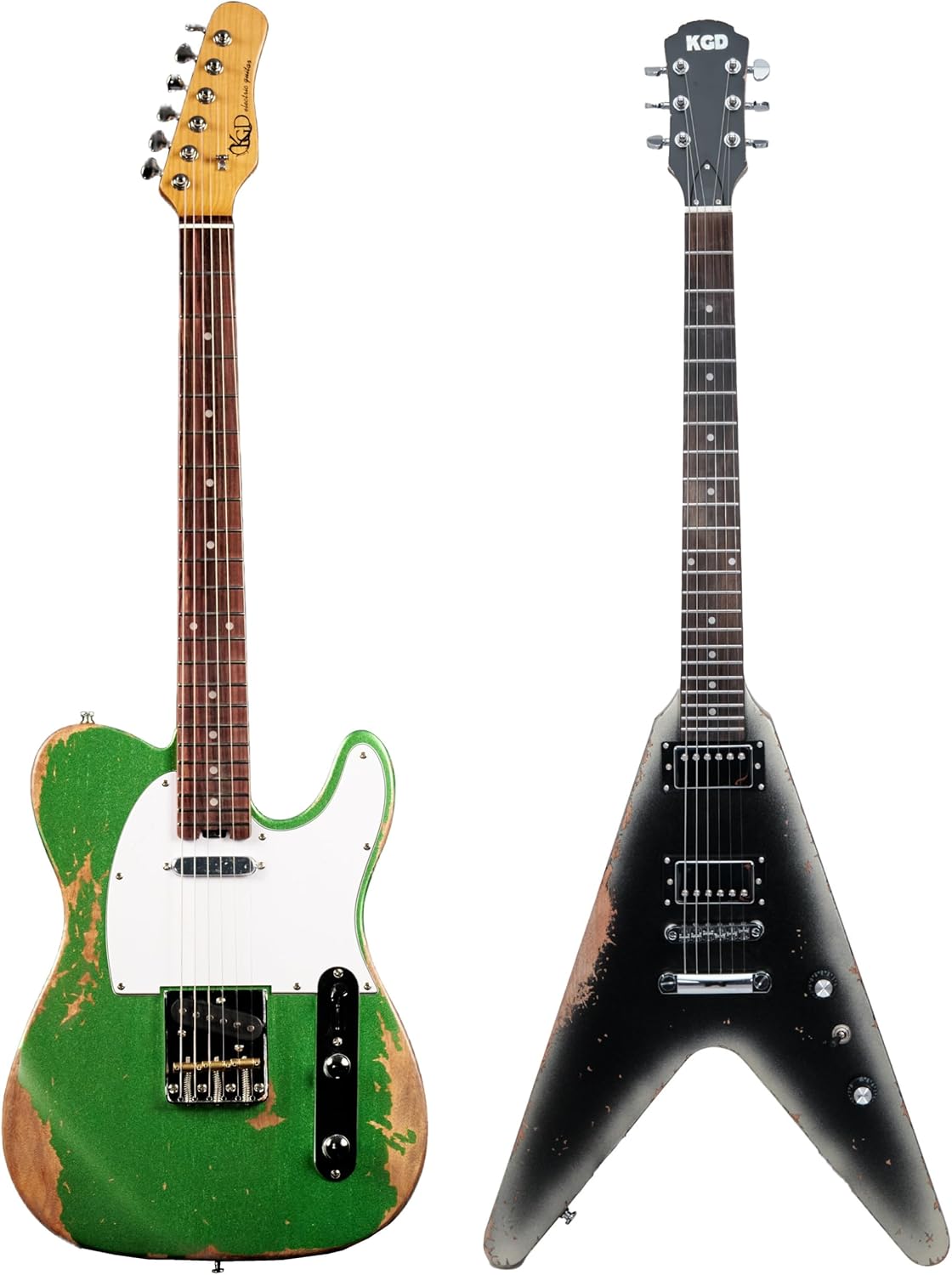 Amazon.com: KGD Relic V Electric Guitar and KGD Relic Tele electric ...