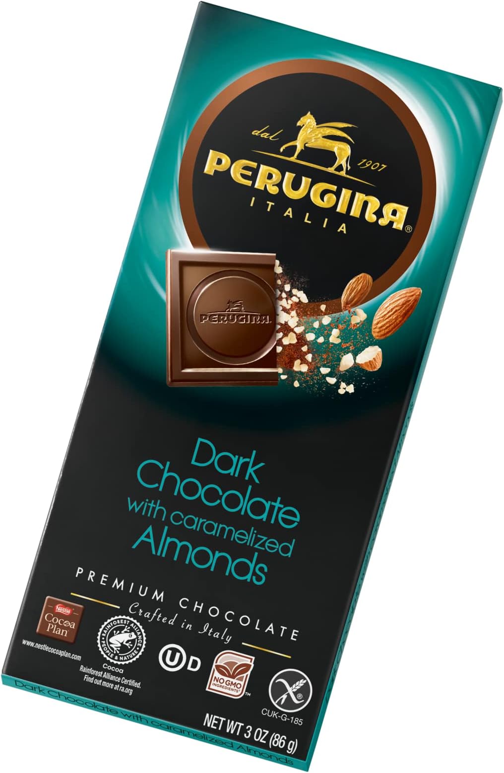 Amazon.com: Perugina Dark Chocolate With Almonds bar, 3 Ounce (Pack of 12)