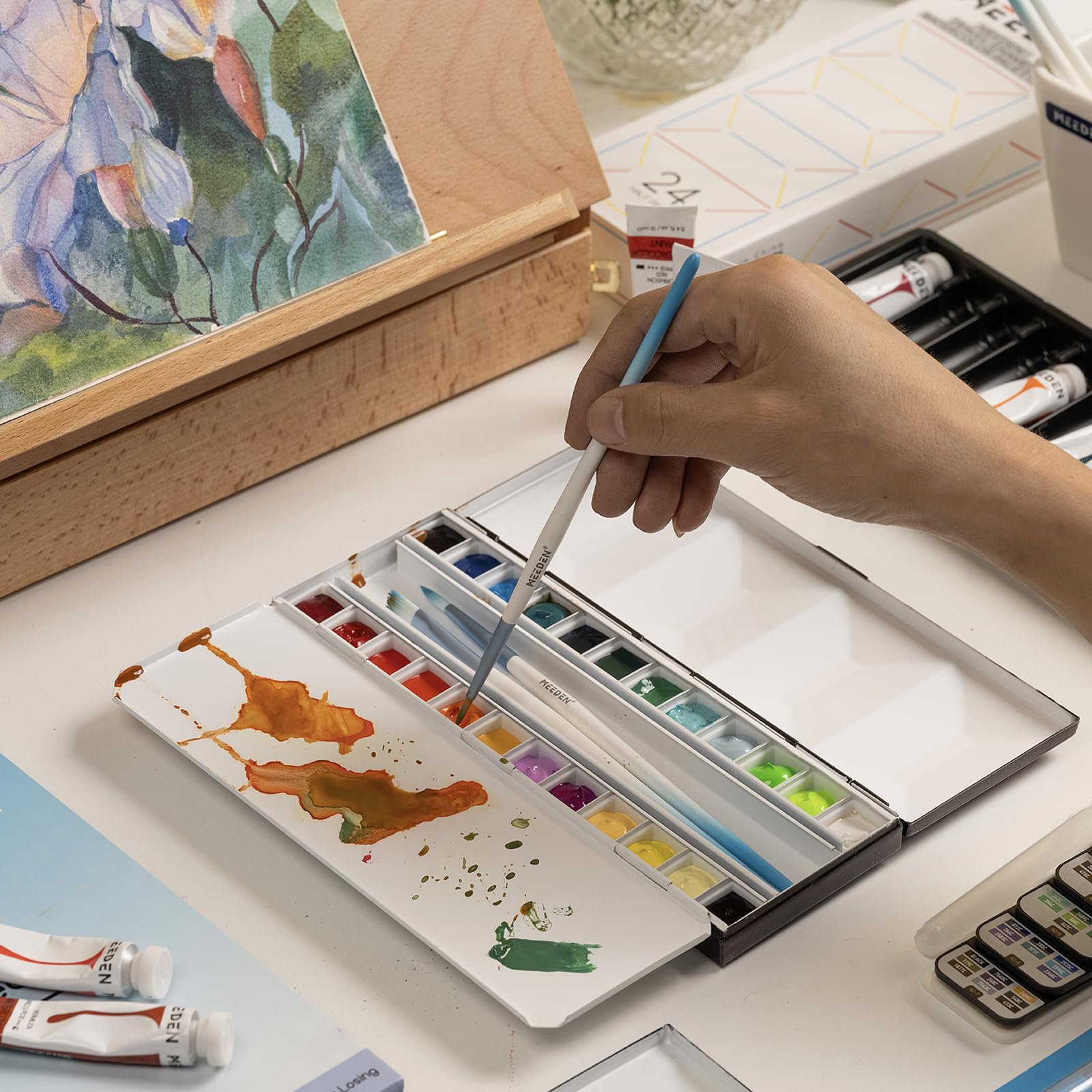 Snapklik.com : MEEDEN Empty Watercolor Tin Palette: Travel Water Color ...