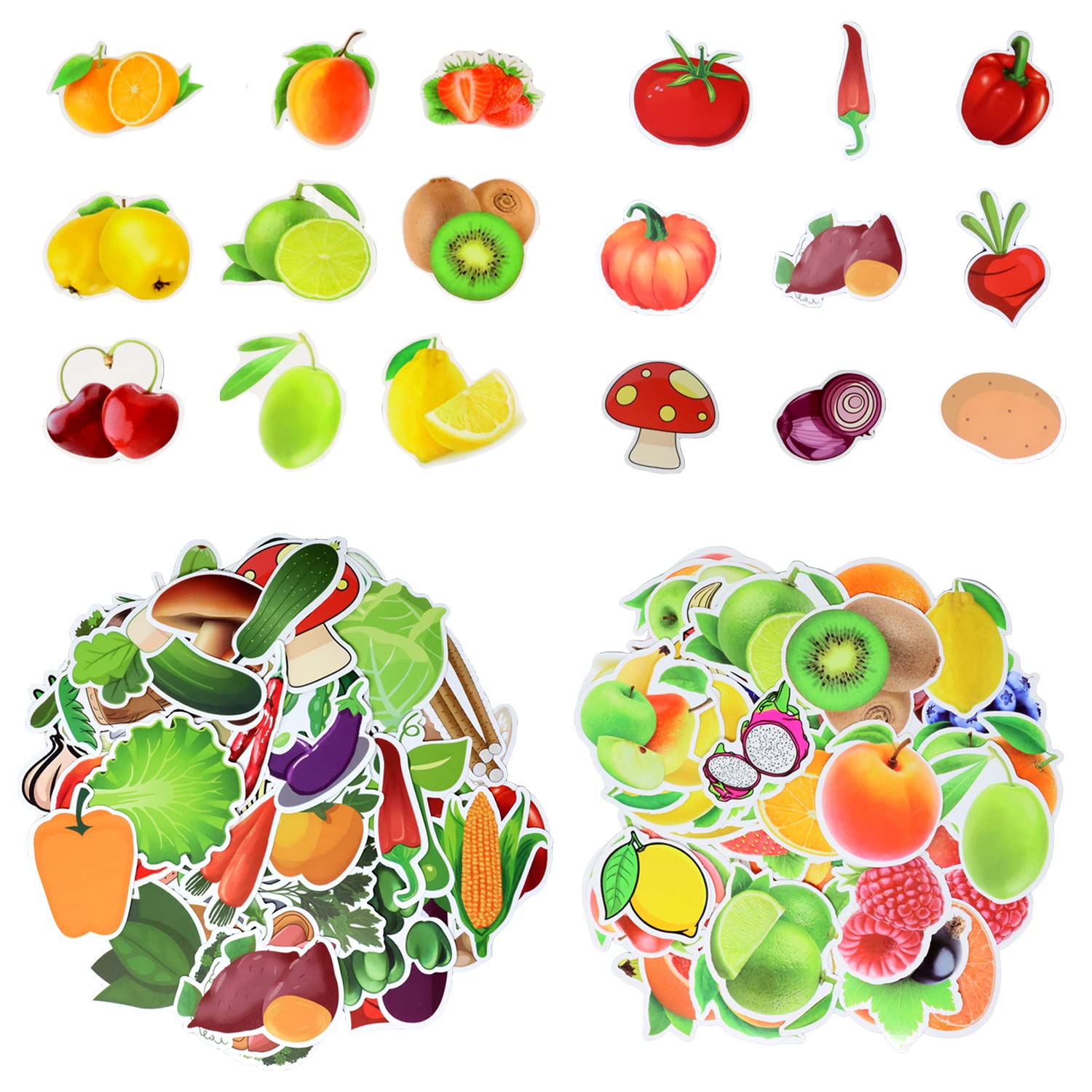 Snapklik.com : Honbay 100PCS Cartoon Fruit And Vegetables Stickers ...