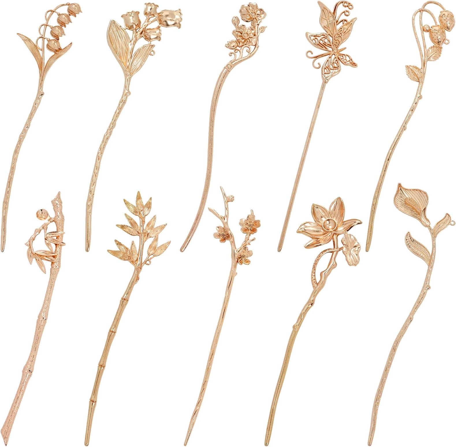 Amazon.com : Lawie 8 Pack Wooden Hair Sticks Wood Chinese Hair Pins ...