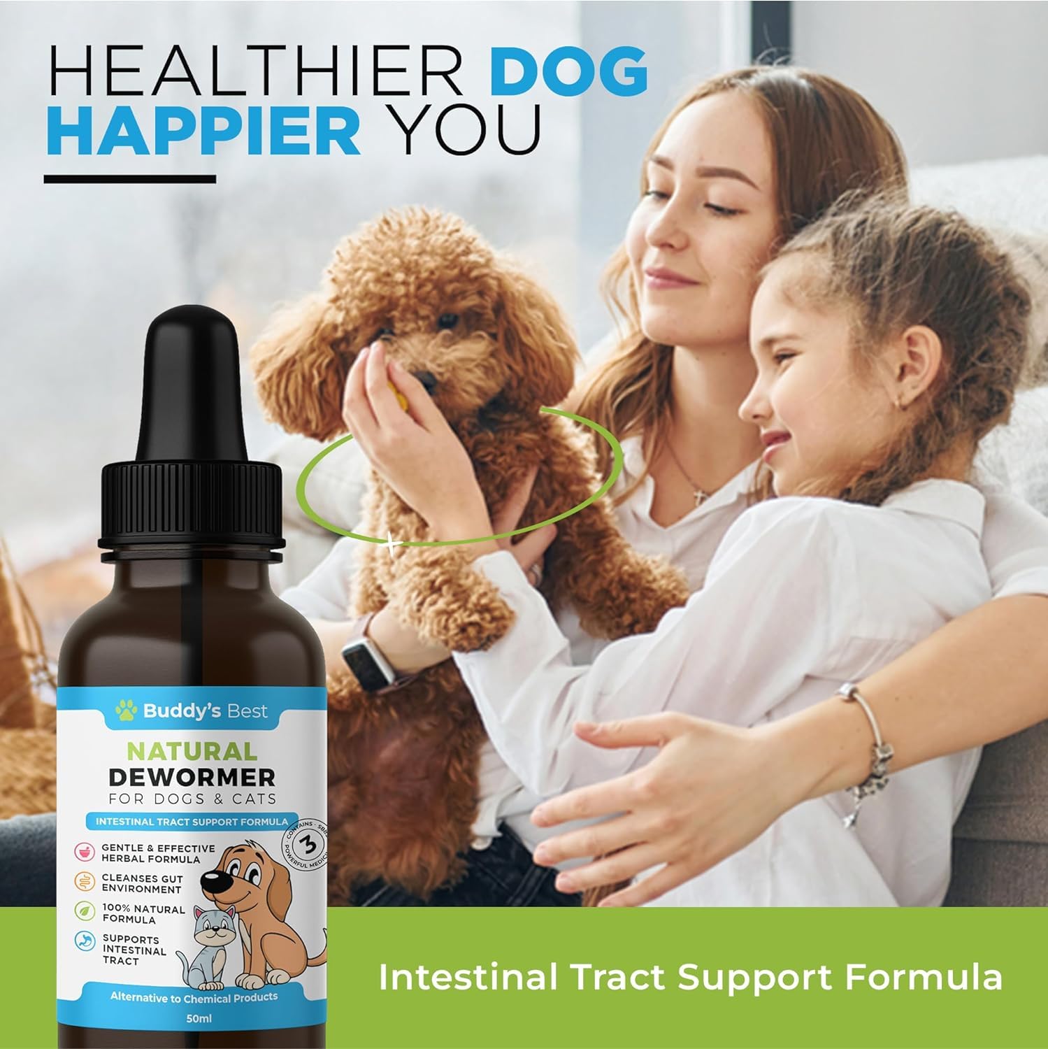 Twin Pack Natural Dewormer For Dogs & Cats | Intestinal Tract Support ...