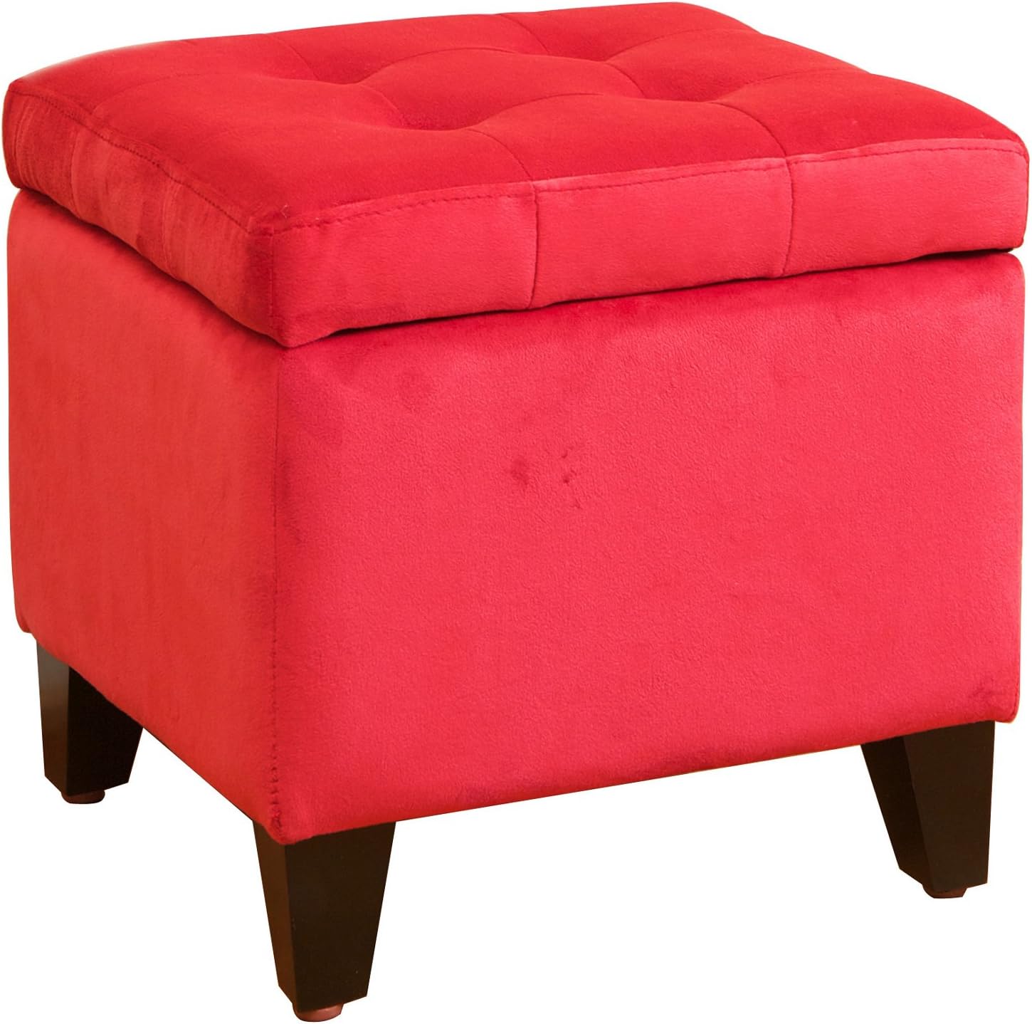 Amazon.com: Best Square Storage Ottoman with Tufting, Red : Home & Kitchen
