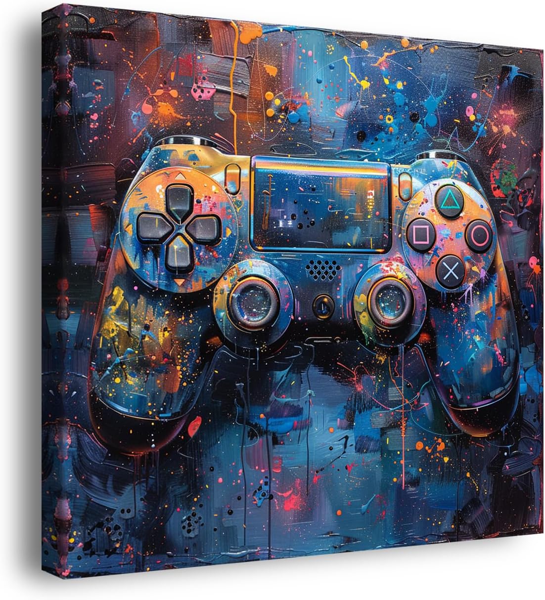 Amazon.com: Cool Video Game Canvas Wall Art, Graffiti Gamepad Poster ...