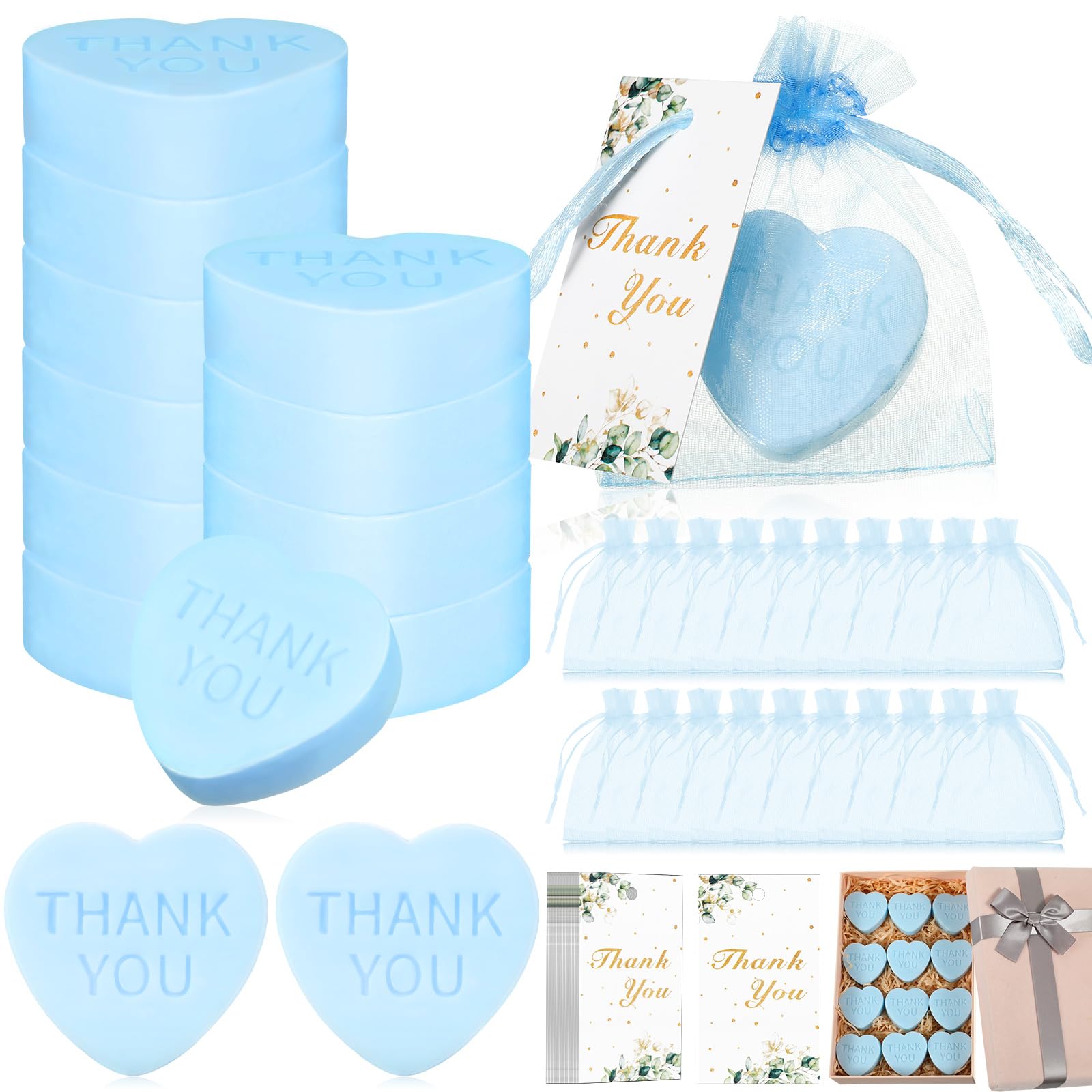 Amazon.com: Demissle 60 Sets Scented Heart Soap Favors for Guests Baby ...