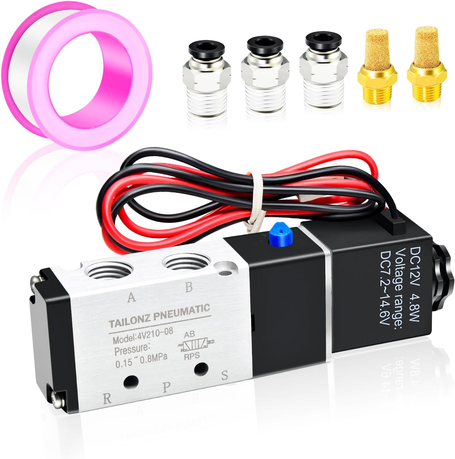 TAILONZ PNEUMATIC 1/4 "BSP Electrovanne 12V simple bobine Pilotage ...