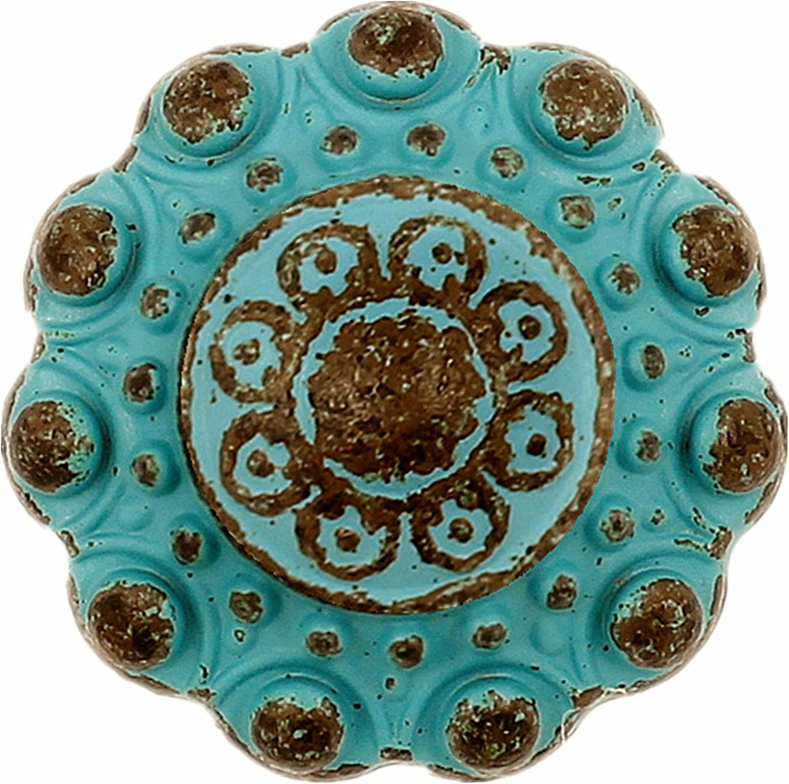 Amazon.com: Bezelry 12 Pieces Flowery Engraving Copper Blue Openwork ...