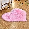 Amazon.com: Vaxidow Pink Heart Shaped Faux Fur Rug - Fluffy Shaggy Rug ...