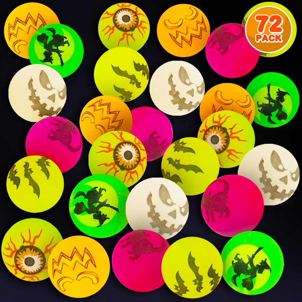 Amazon.com: ArtCreativity Halloween Glow in the Dark Bouncing Balls ...