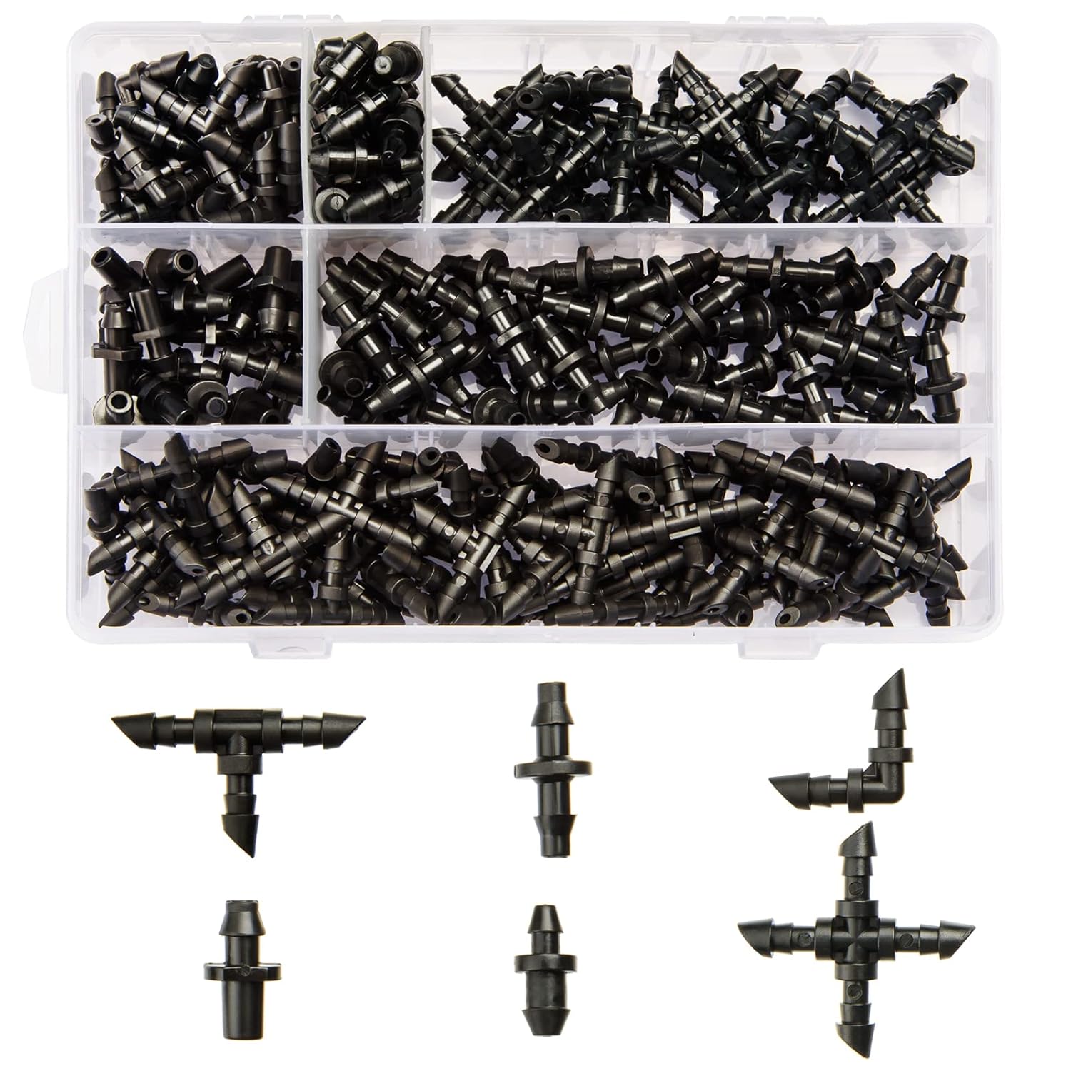 Amazon.com : 200 Pcs Drip Irrigation Fittings Kits for 1/4" Tubing ...
