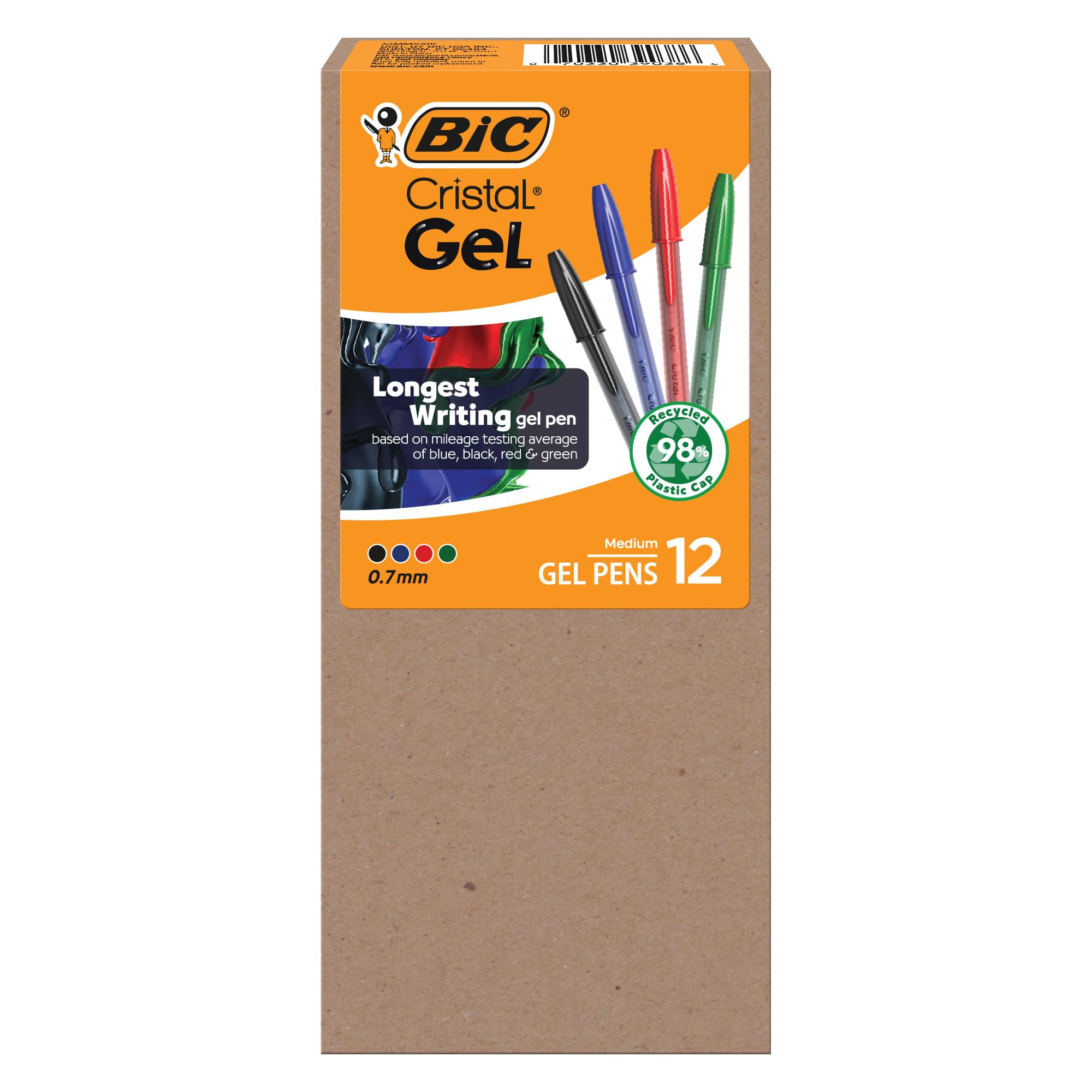 Amazon.com: BIC Cristal Gel Pens Medium Point (0.7 mm) Ultra Smooth ...