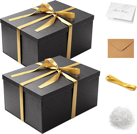 Amazon.com: Mefleet 2 Pack Large Gift Box with Lid for Presents 16x12x8 ...