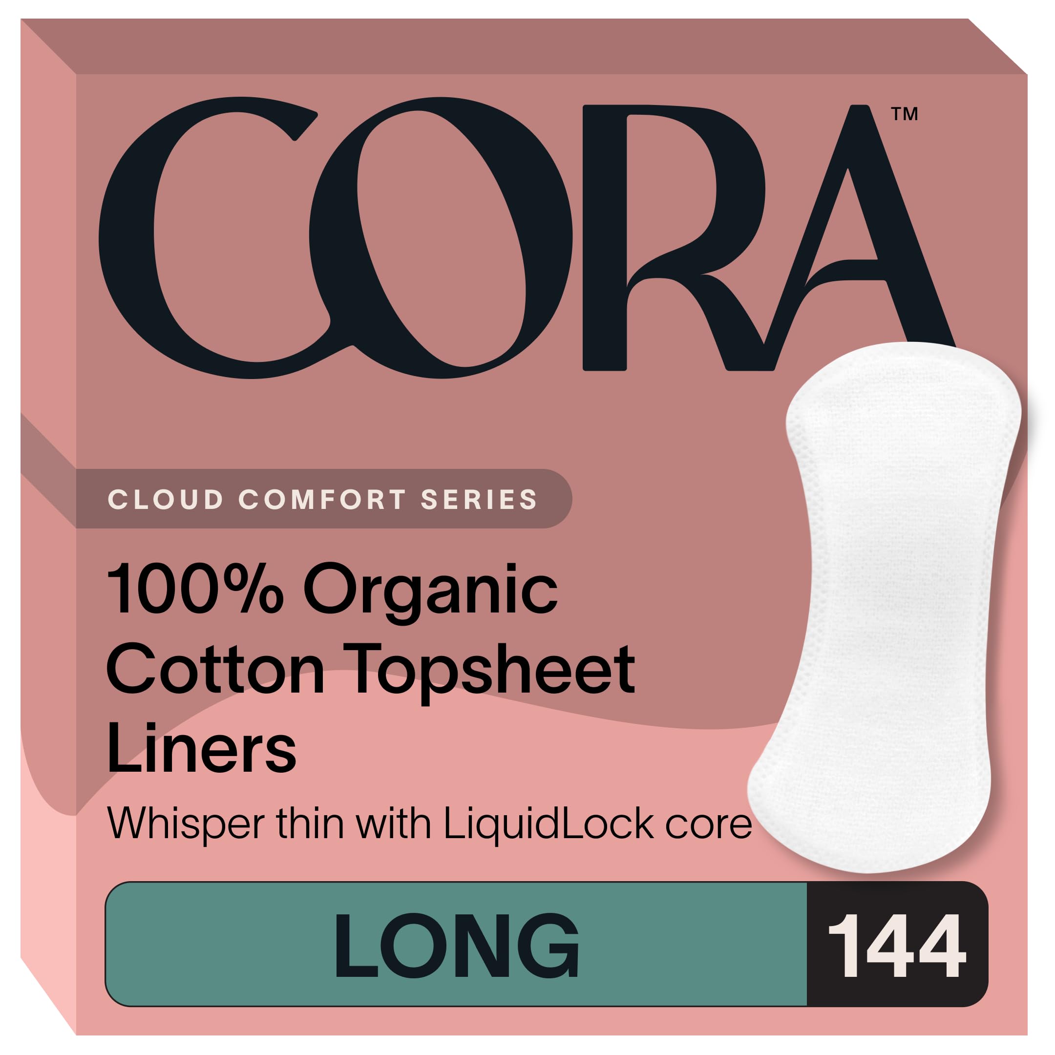 Amazon.com: Cora Period Long Liners | 100% Organic Cotton Topsheet ...