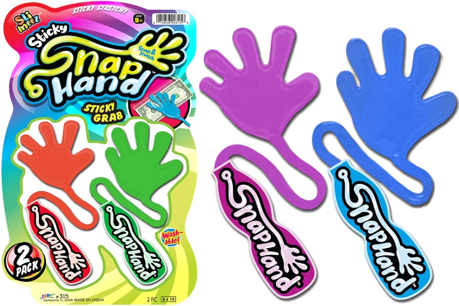 Amazon.com: JA-RU Super Stretchy Sticky Hand Fidget Toy (1 Pack, 2 ...