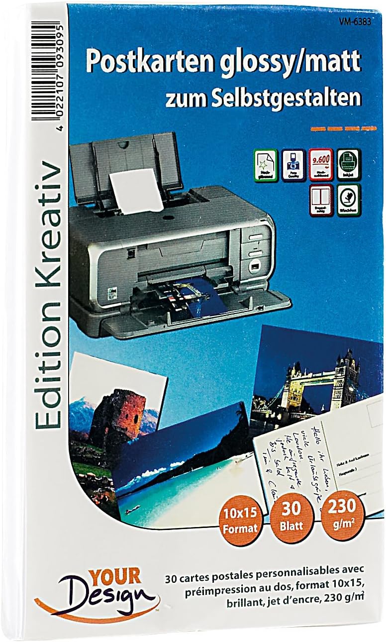 Your Design Fotopapier Postkarte: 90 Inkjet-Karten zum Selbstbedrucken ...