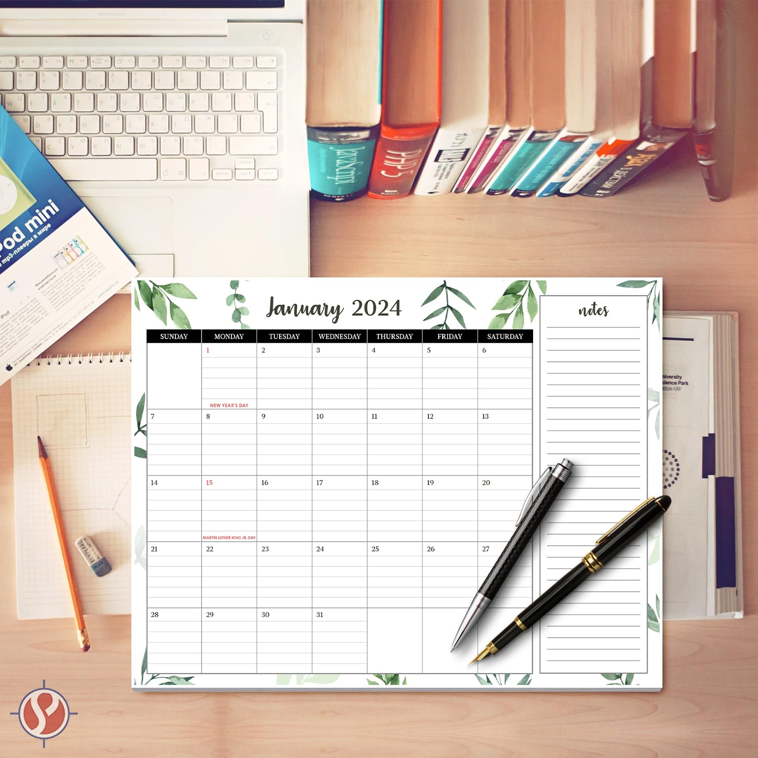 Snapklik.com : 2024 Year Desk Calendar 11 X 8.5 Desktop Or Wall Planner ...