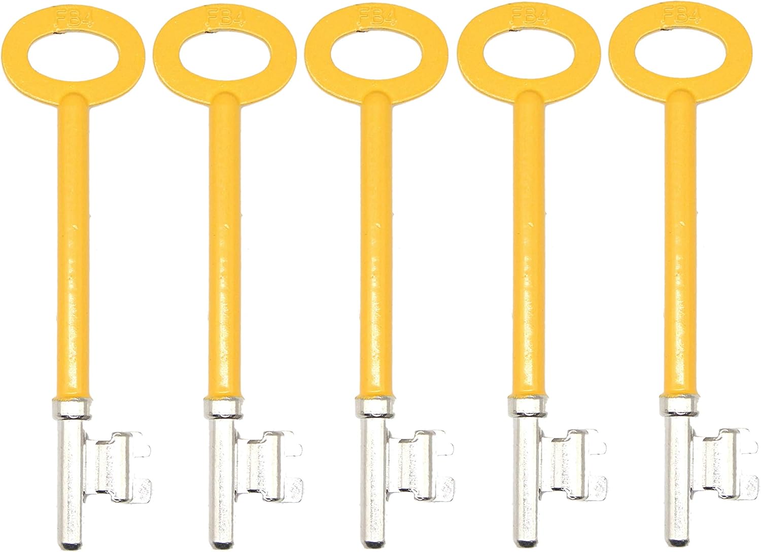 FBL Fire Brigade FB Key for FB4 Rim Deadlock Hi Vis Yellow Pack of 5 (5 ...