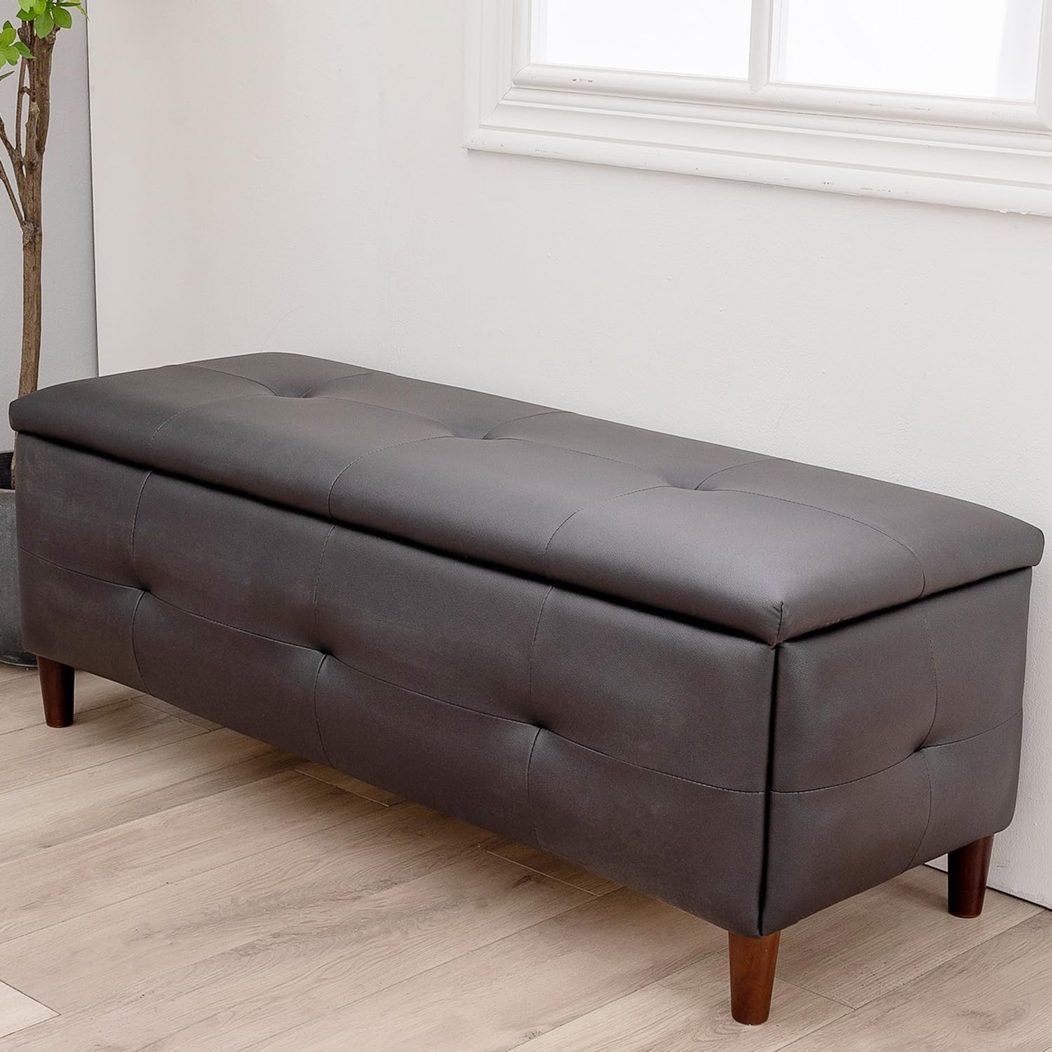 Amazon.com: Panana Upholstered Storage Rectangular Lift Top Ottoman and ...