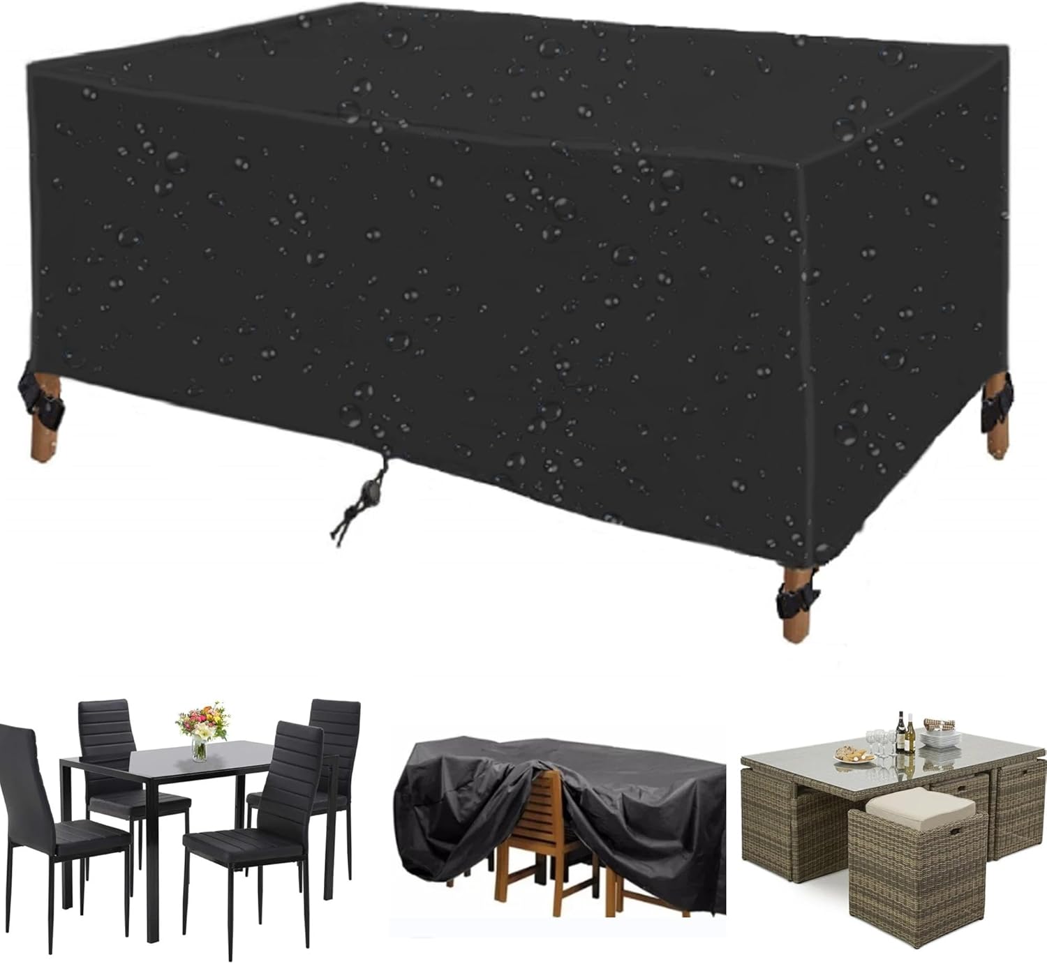 Amazon.com : Leju Art Garden Table Covers Waterproof Rattan Furniture ...