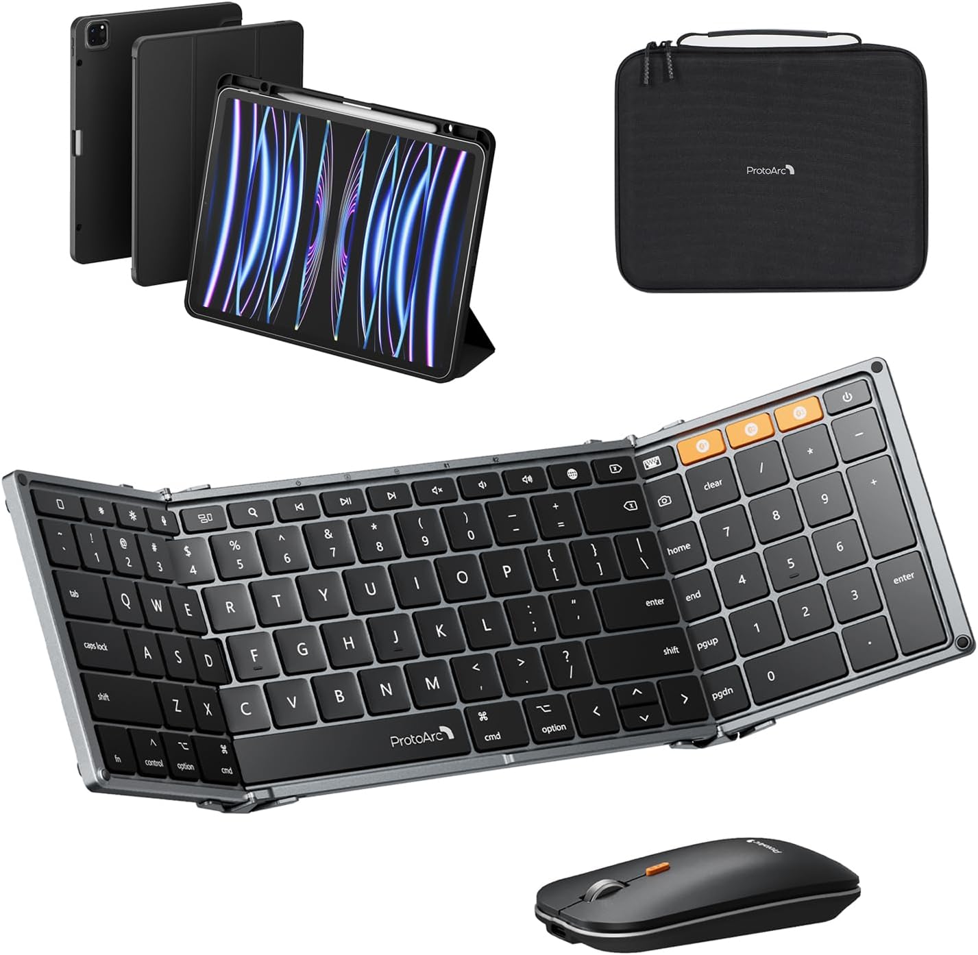 Amazon.com: Foldable Keyboard and Mouse for iPad Pro 12.9", ProtoArc ...