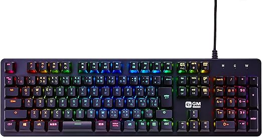 Amazon.co.jp: GM-JAPAN ゲーミング キーボード 青軸 高耐久 有線 メカニカル RGB テンキー付き 109キー 日本語配列JP GM-KB-BK : パソコン・周辺機器