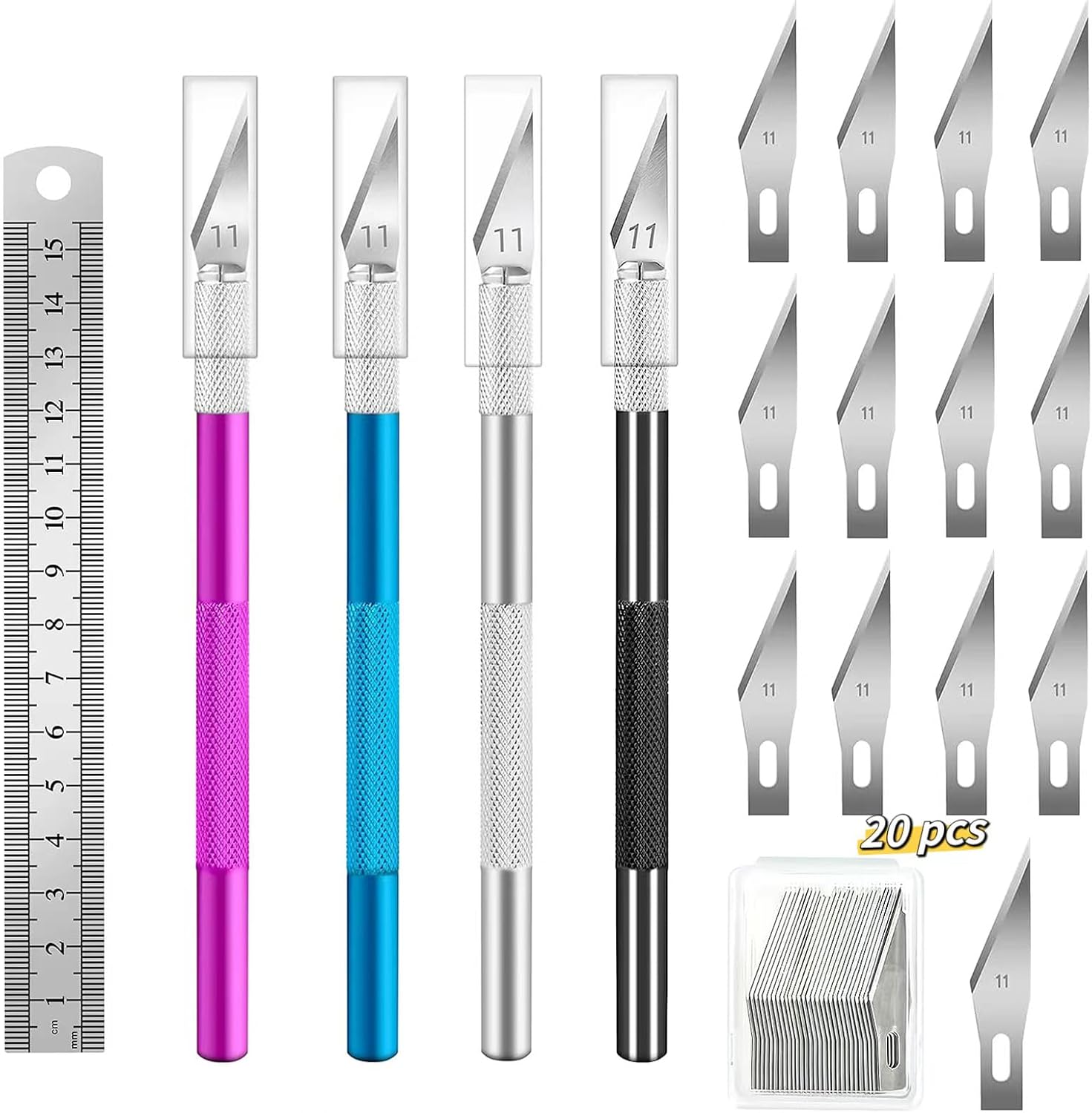 4 pcs Exacto Knife Hobby Knife Precision Craft Knife.With 20 Stainless ...