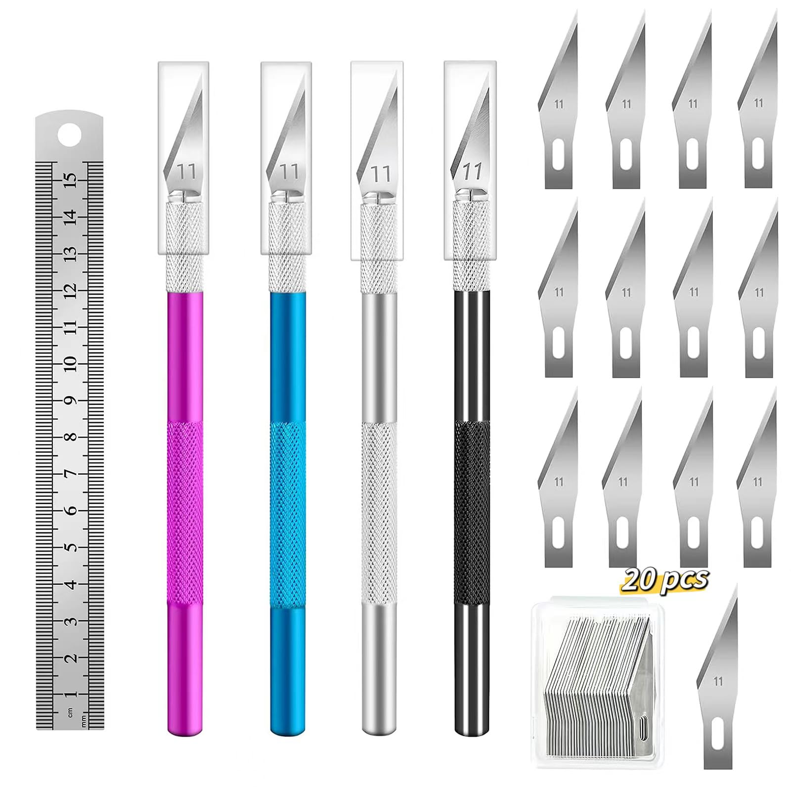 4 pcs Exacto Knife Hobby Knife Precision Craft Knife.With 20 Stainless ...