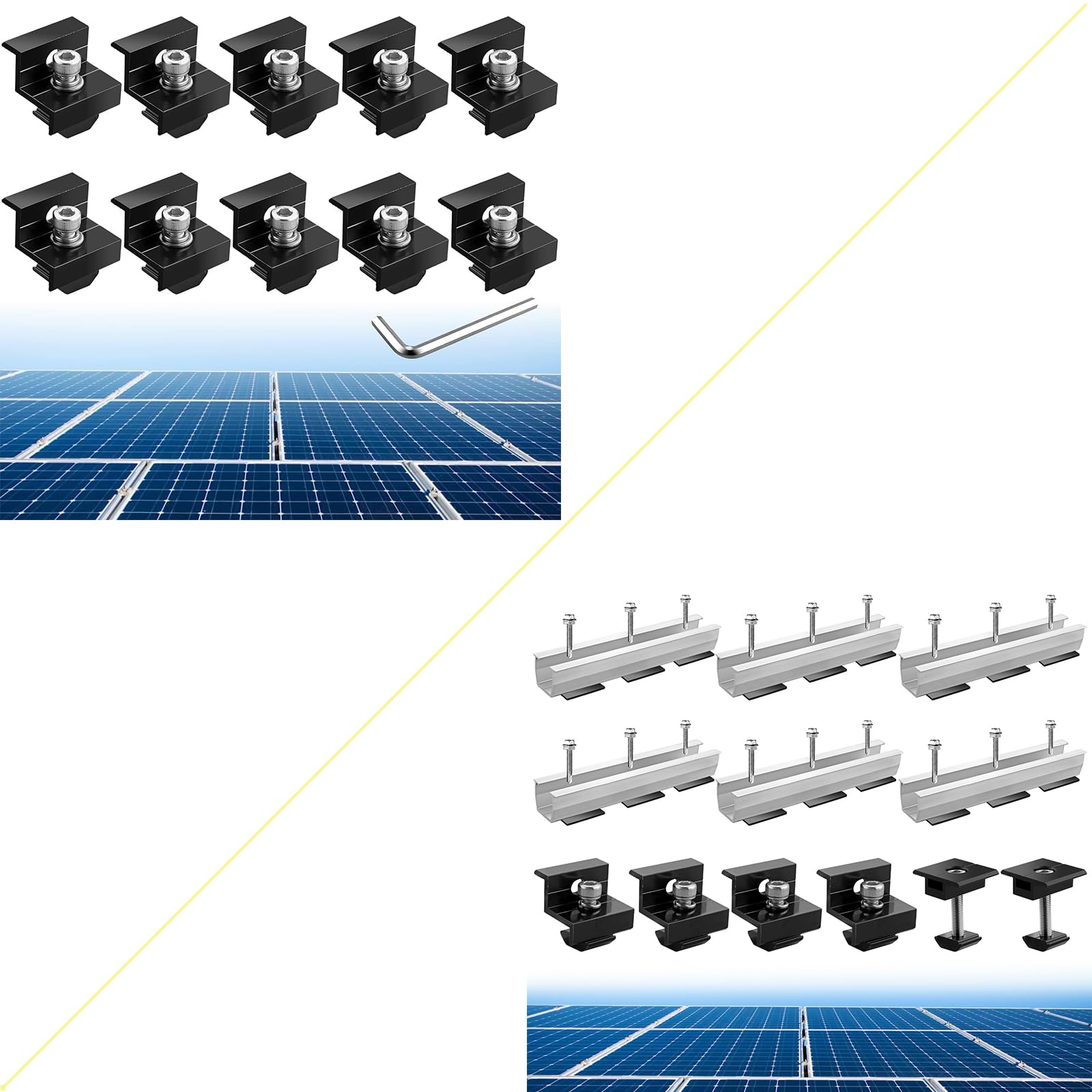 Amazon.com: Anbte 10pcs Solar Panel End Clamp 30mm/35mm, Aluminum Solar ...