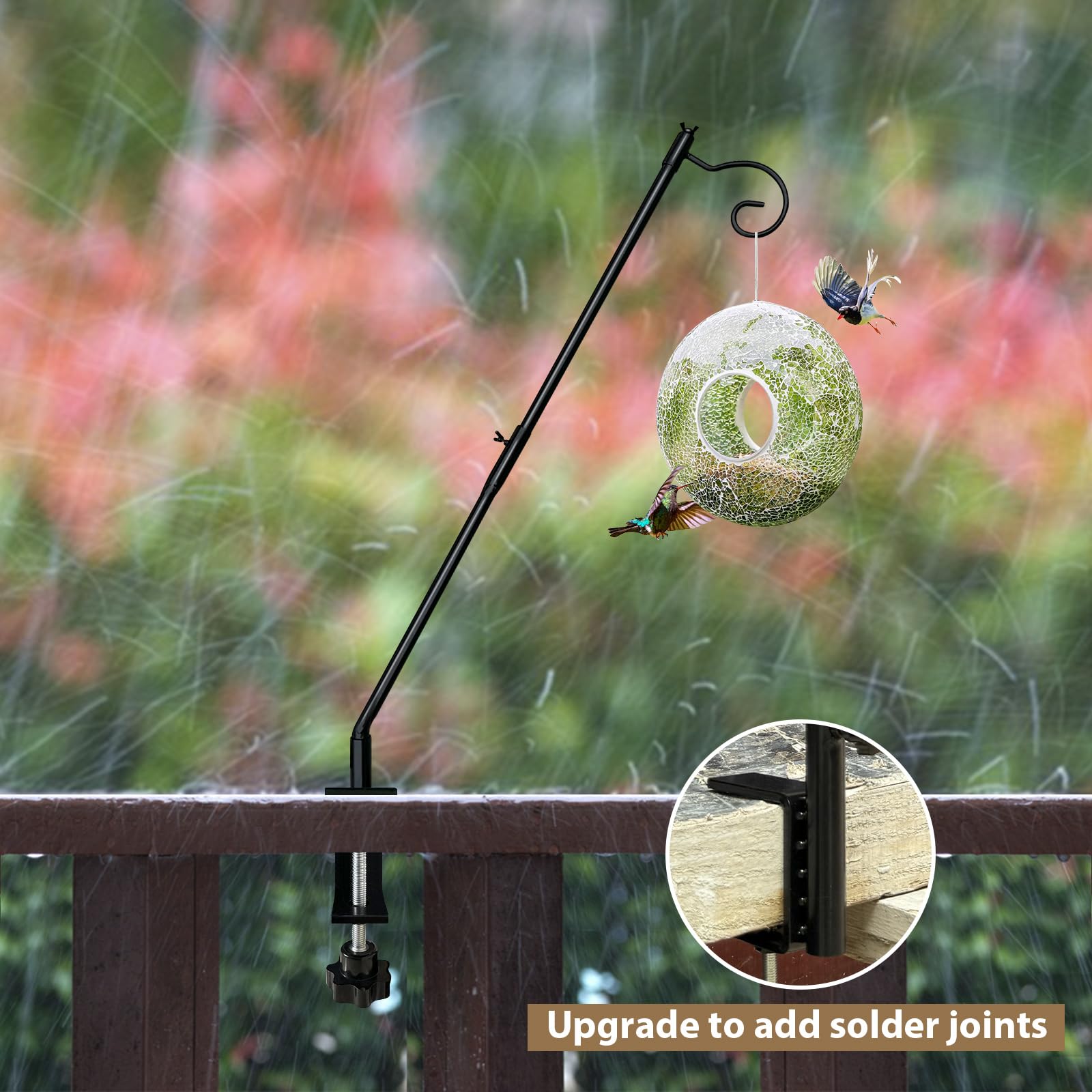 Snapklik.com : Bird Feeder Hook For Deck Railing, 31inch Heavy Duty ...