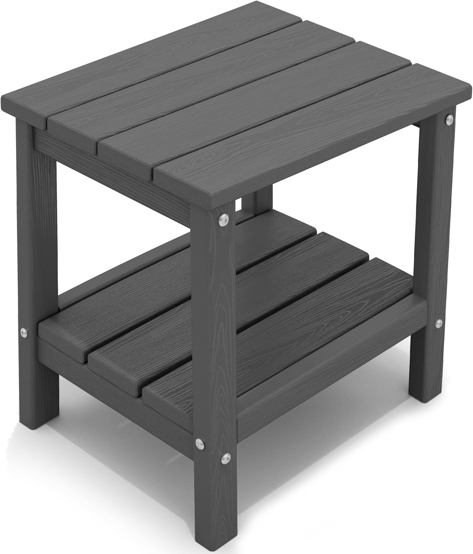 Amazon.com: SERWALL Round Adirondack Side Table Double End Table- Grey ...