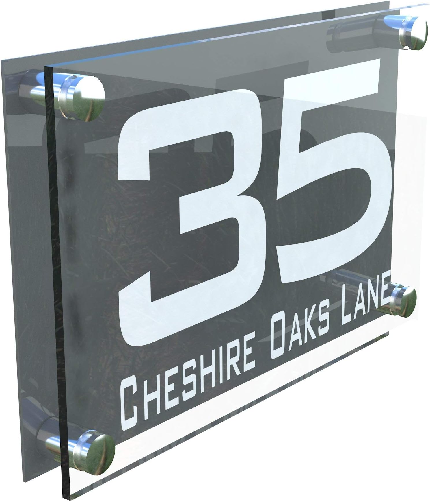 LARGE A4 Modern Perspex Steel Aluminium Perspex Acrylic House Number ...