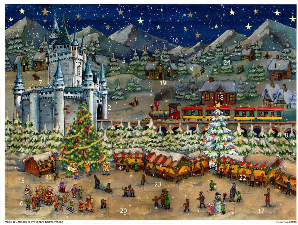 Amazon.com: Tall Christmas House German Advent Calendar Christmas ...