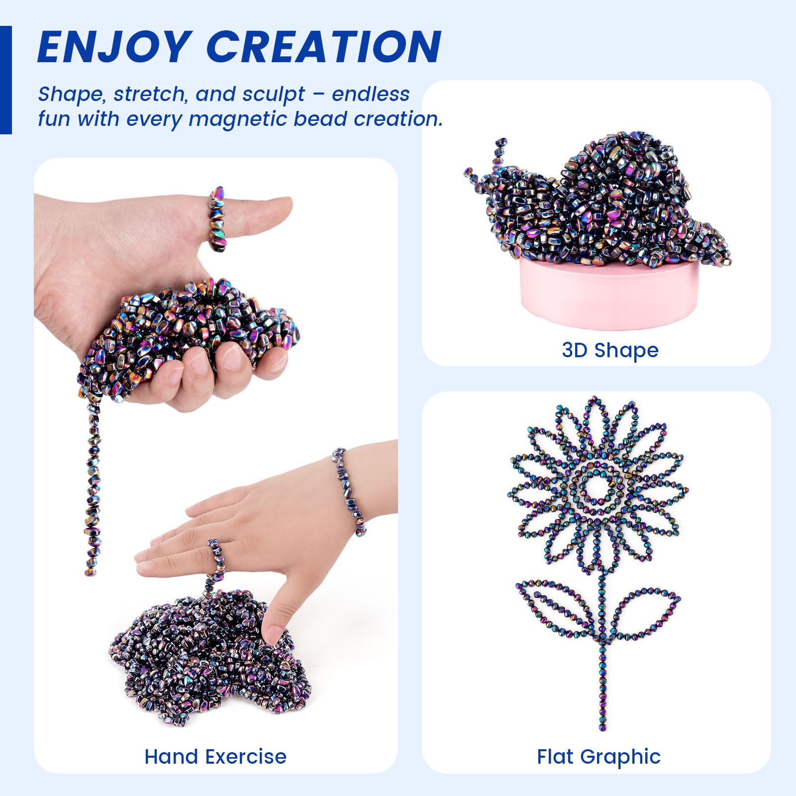 Snapklik.com : 550PCS Ferrite Putty Stones, Fidget Magnetic Beads ...