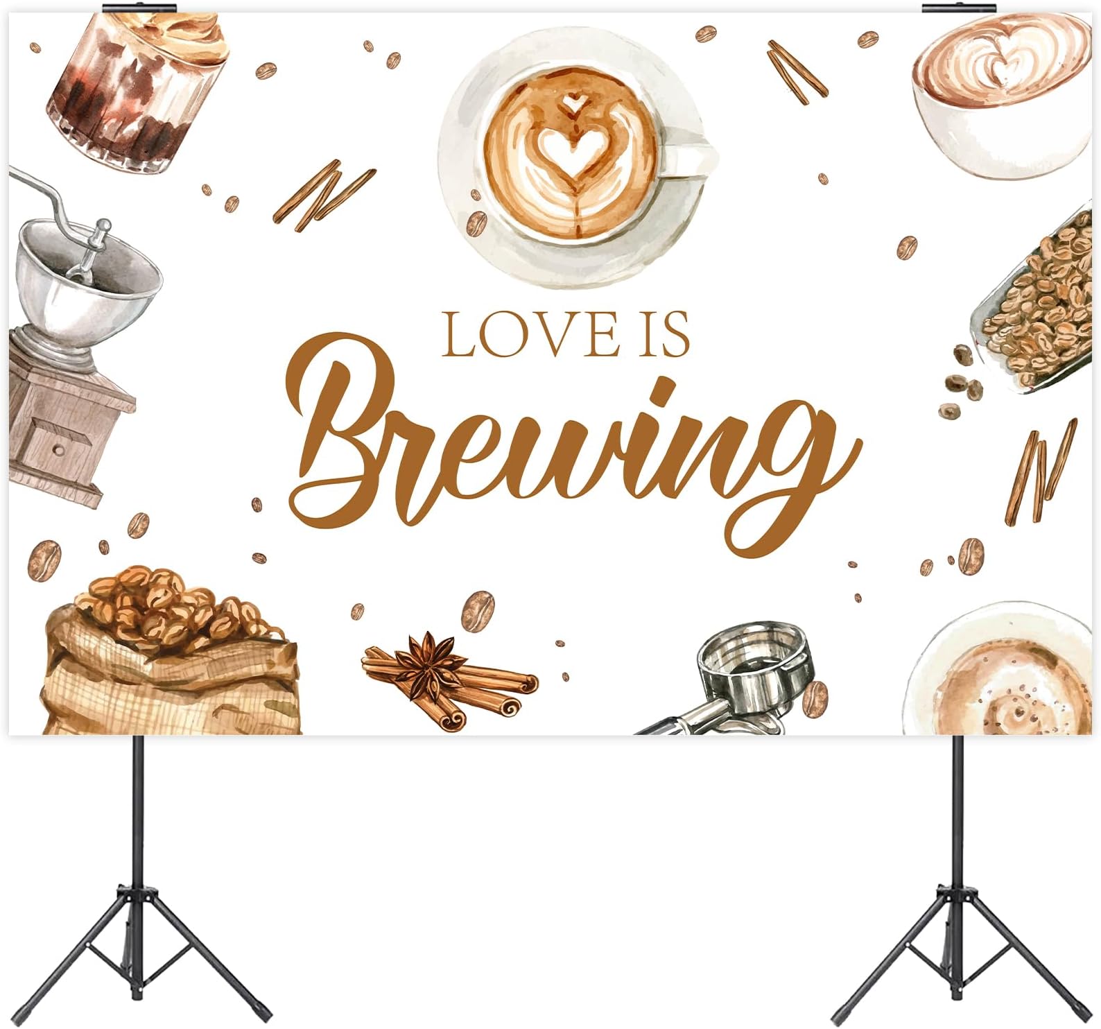 Amazon.com: Jollyboom Coffee Backdrop, Love is Brewing Bridal Shower ...