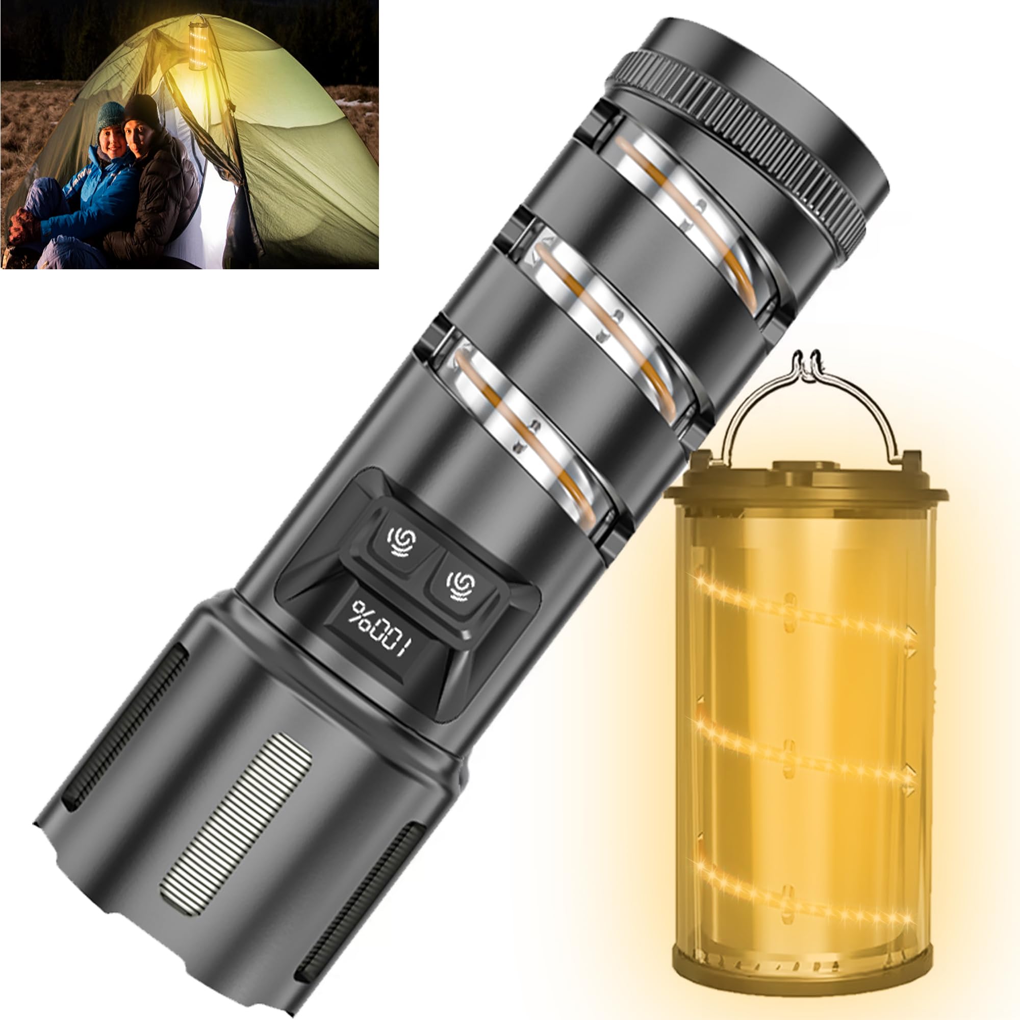 Rechargeable Flashlights, 2000 Lumen Tactical Flashlight, Led ...