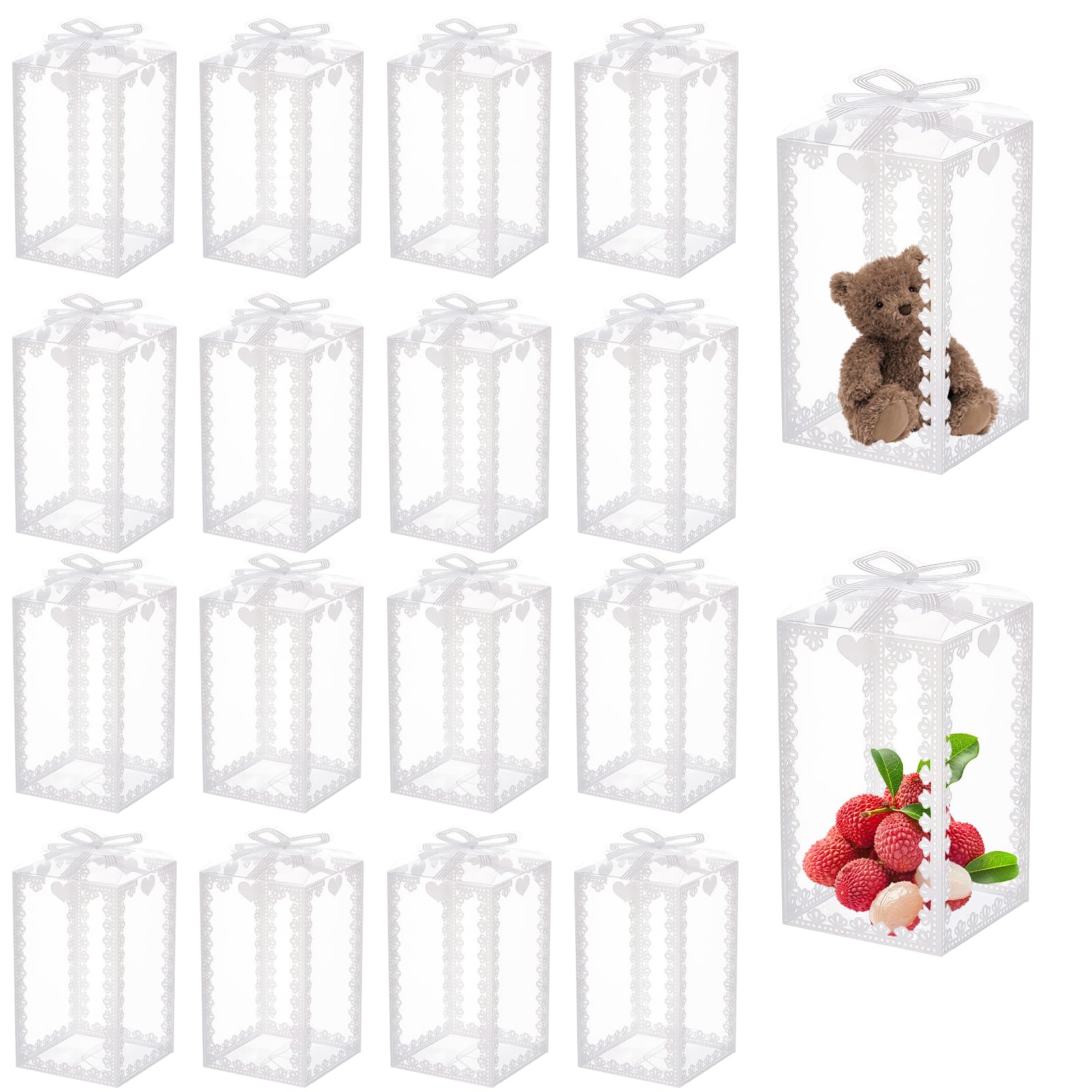 Amazon.com: GeryVtee 30 Pack Clear Gift Box with Bowknot Transparent ...