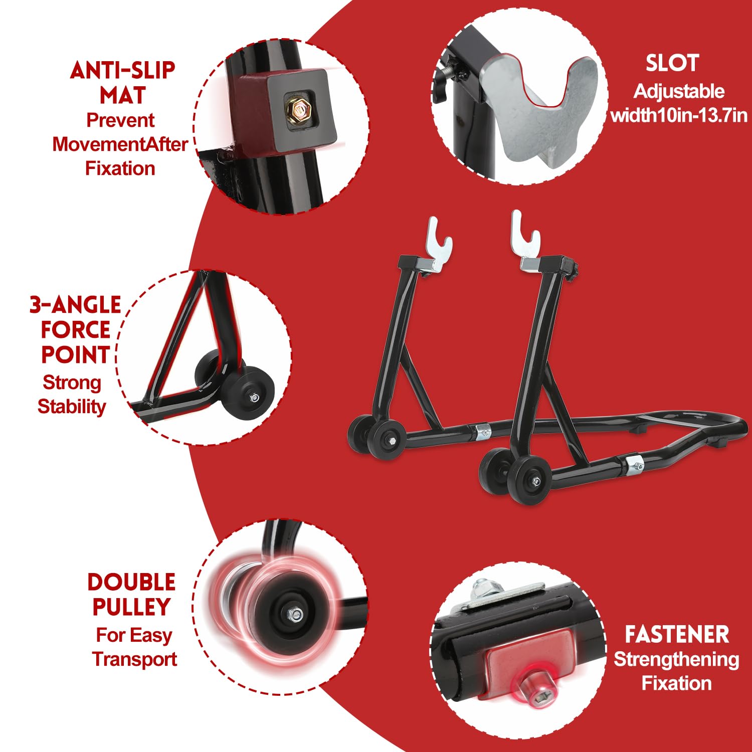 Snapklik.com : NIHAO Universal Motorcycle Stand Lift, 450 Lbs Capacity ...