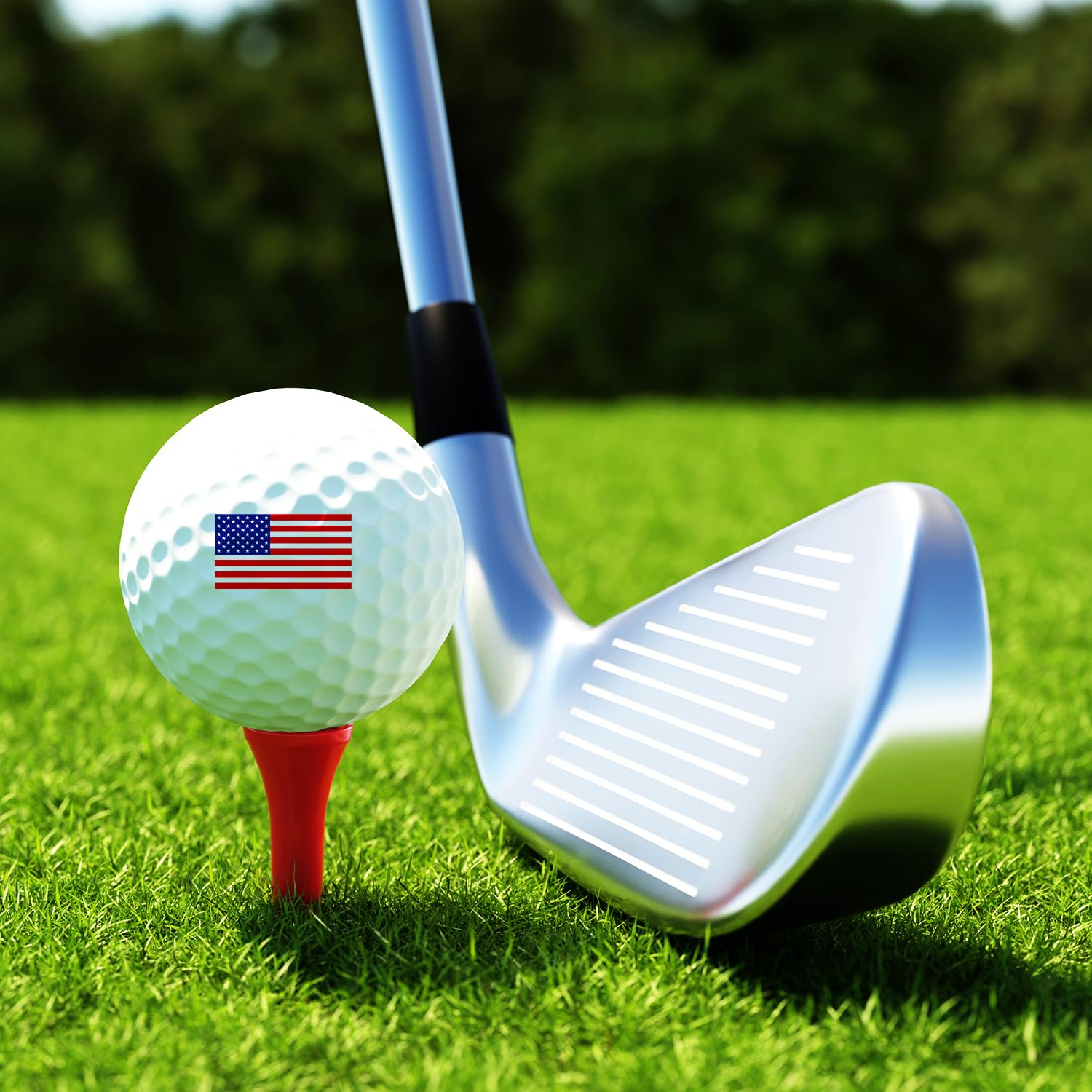 Snapklik.com : 2 Sheets Golf Ball Markers, American Flag Style Golf ...