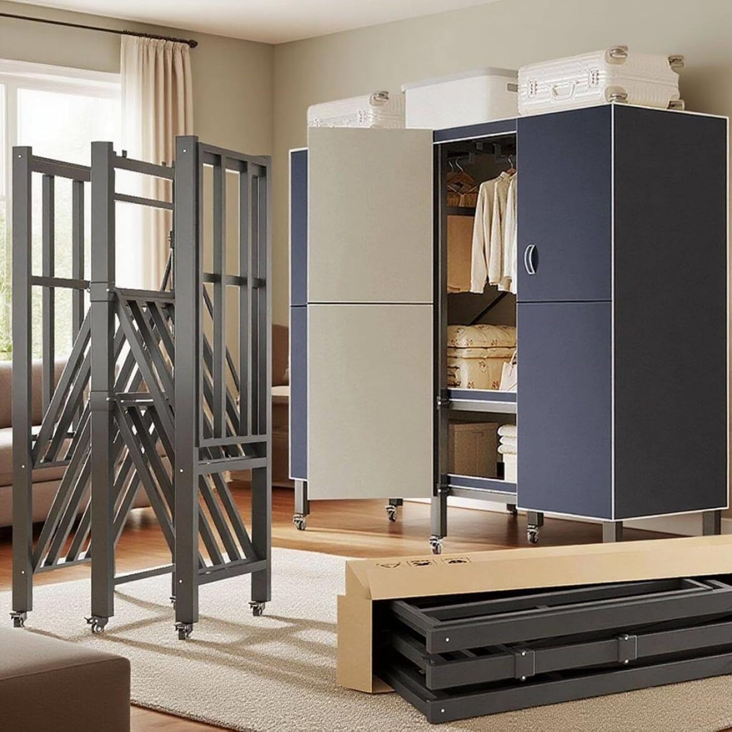 Amazon.com: YDEHUEAD New Upgrades Heavy Duty Portable Closet with Cover ...