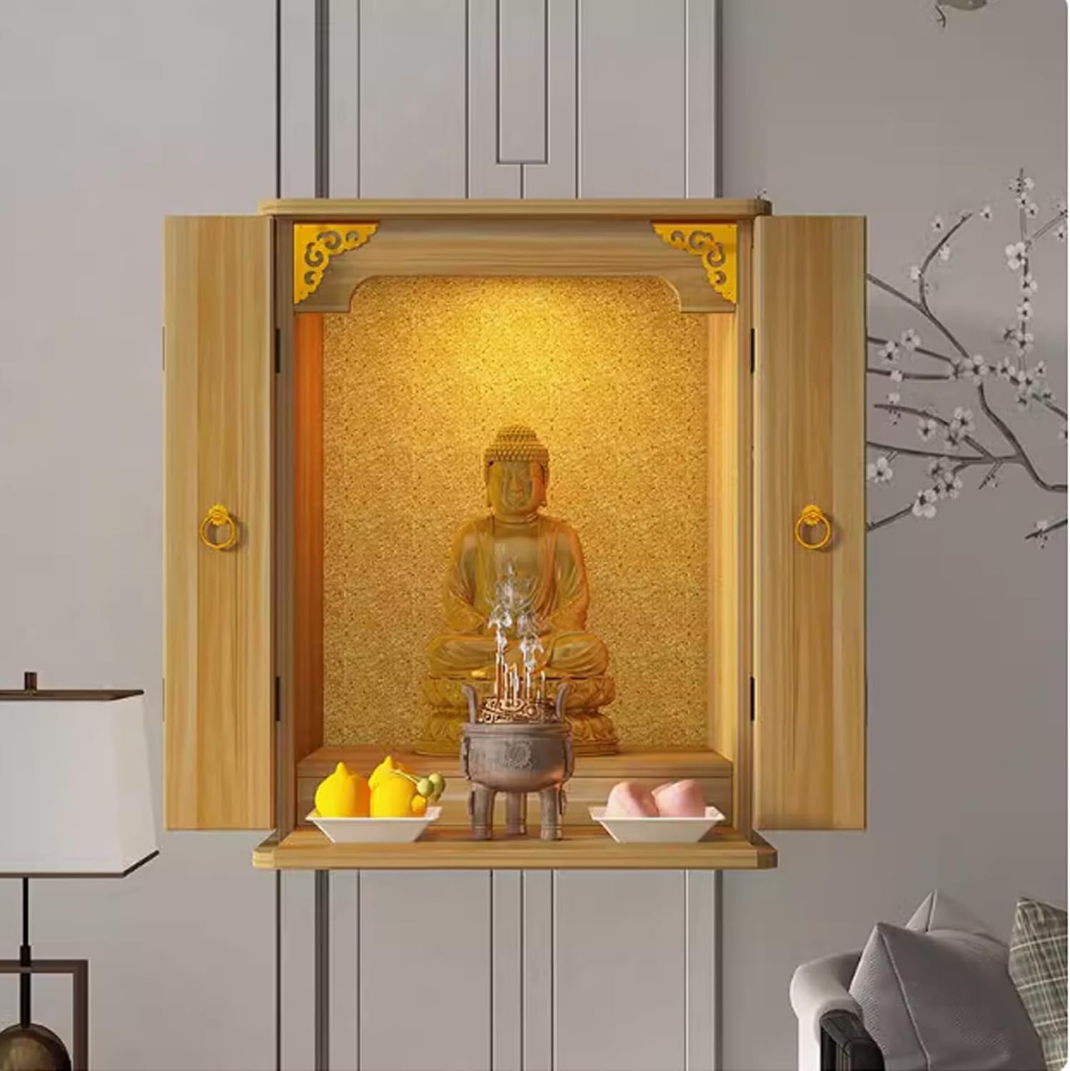 Amazon.com: Chinese Buddhist Altar Shelf, Wood Buddha Altar Cabinet ...