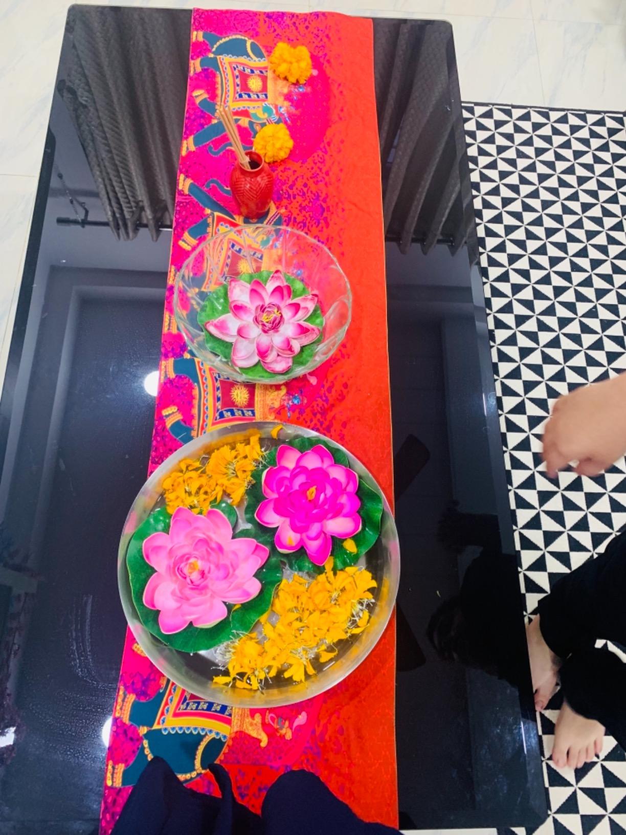 Buy Sethi Traders Artificial Lotus Floating Flower with Plastic Pot ...