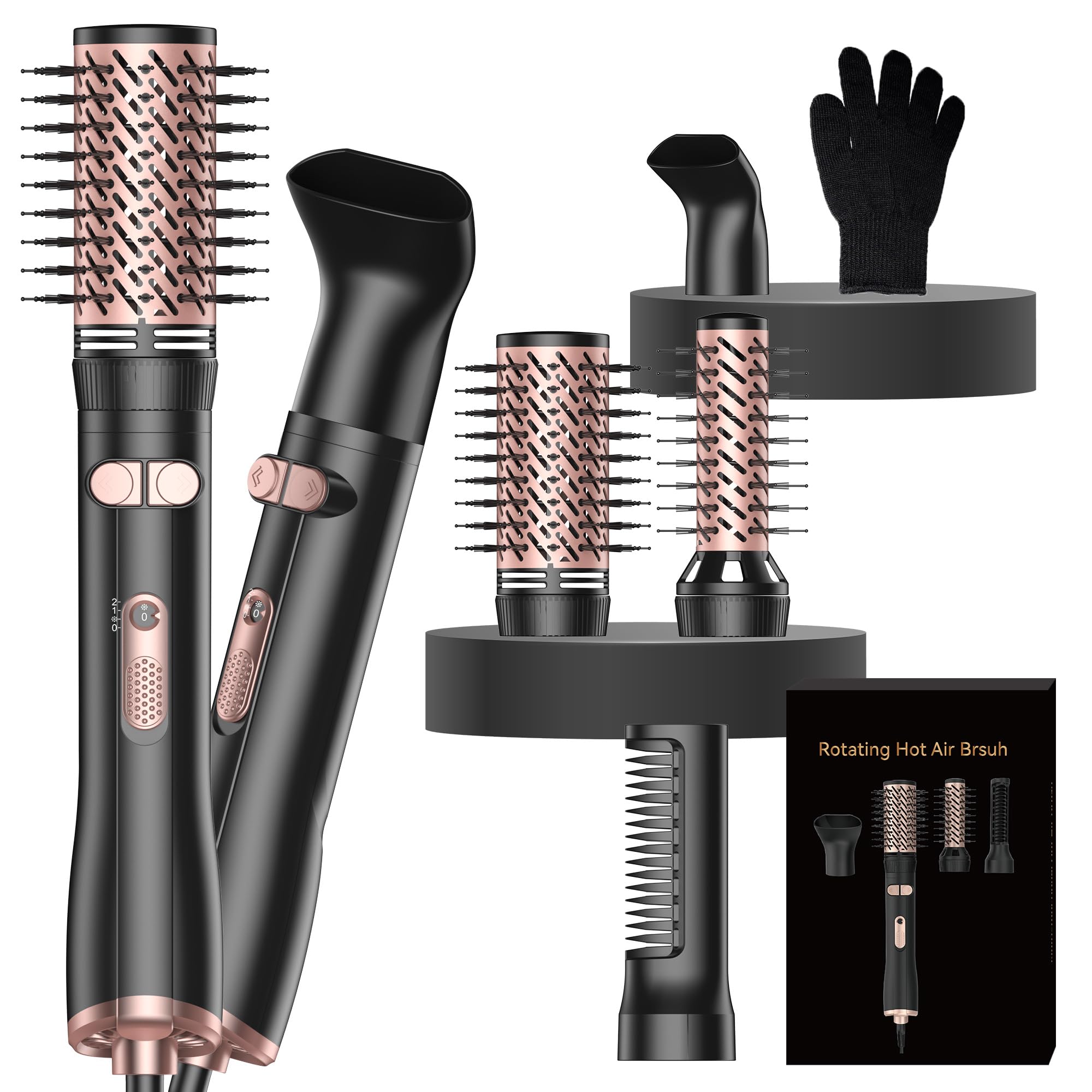 Snapklik.com : 4 In 1 Rotating Hair Dryer Brush, Heated Hot Air Styling ...