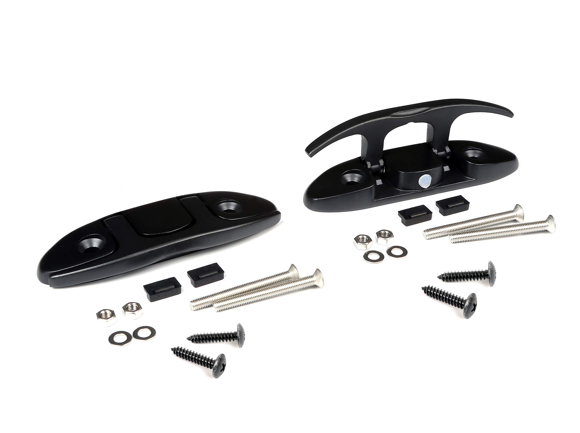 Snapklik.com : Boat Cleats Folding Black Flip Up Cleat Dock Stainless ...