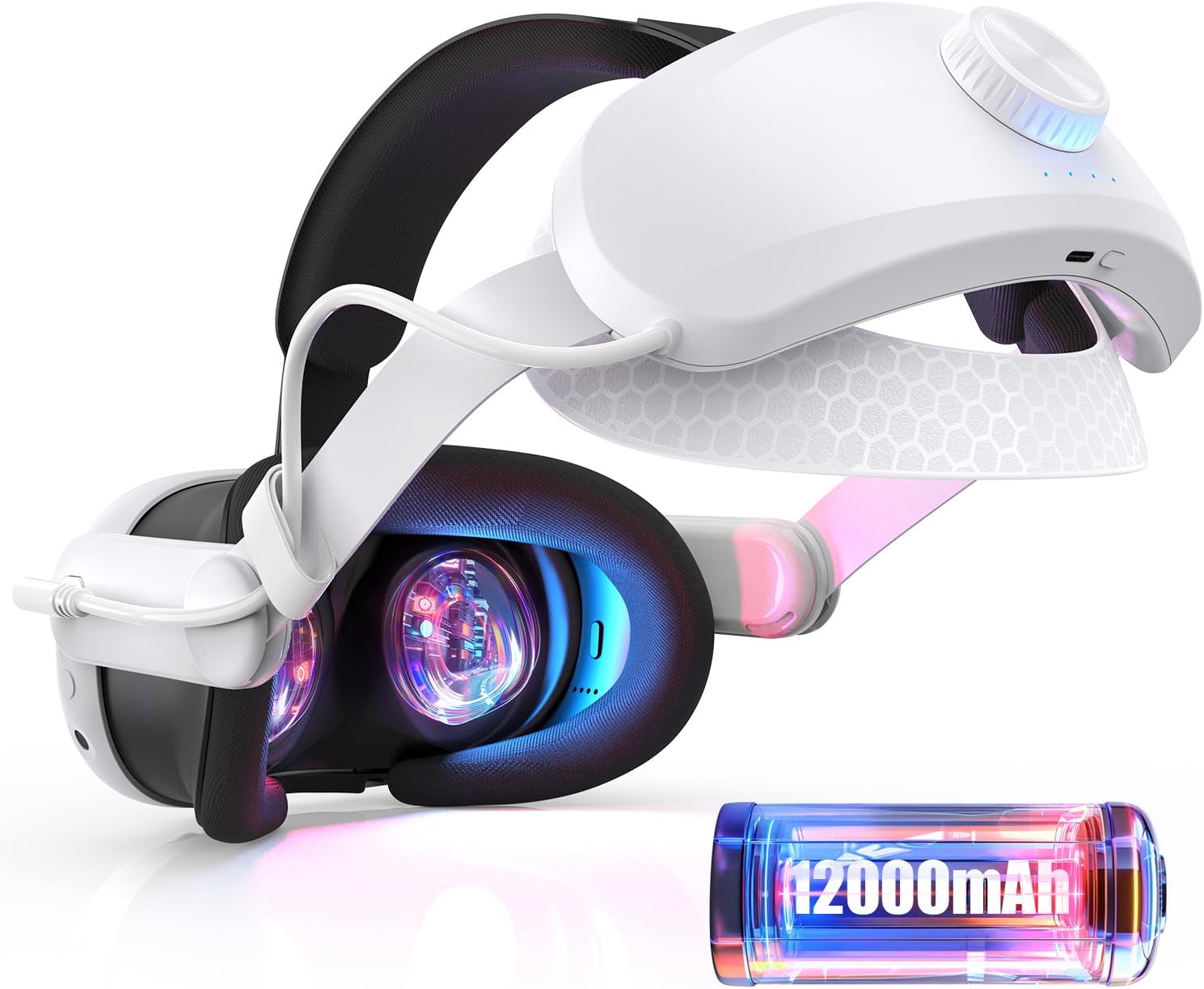 Head Strap with Battery for Meta Quest 3s/Quest 3, 12000mAh Battery ...